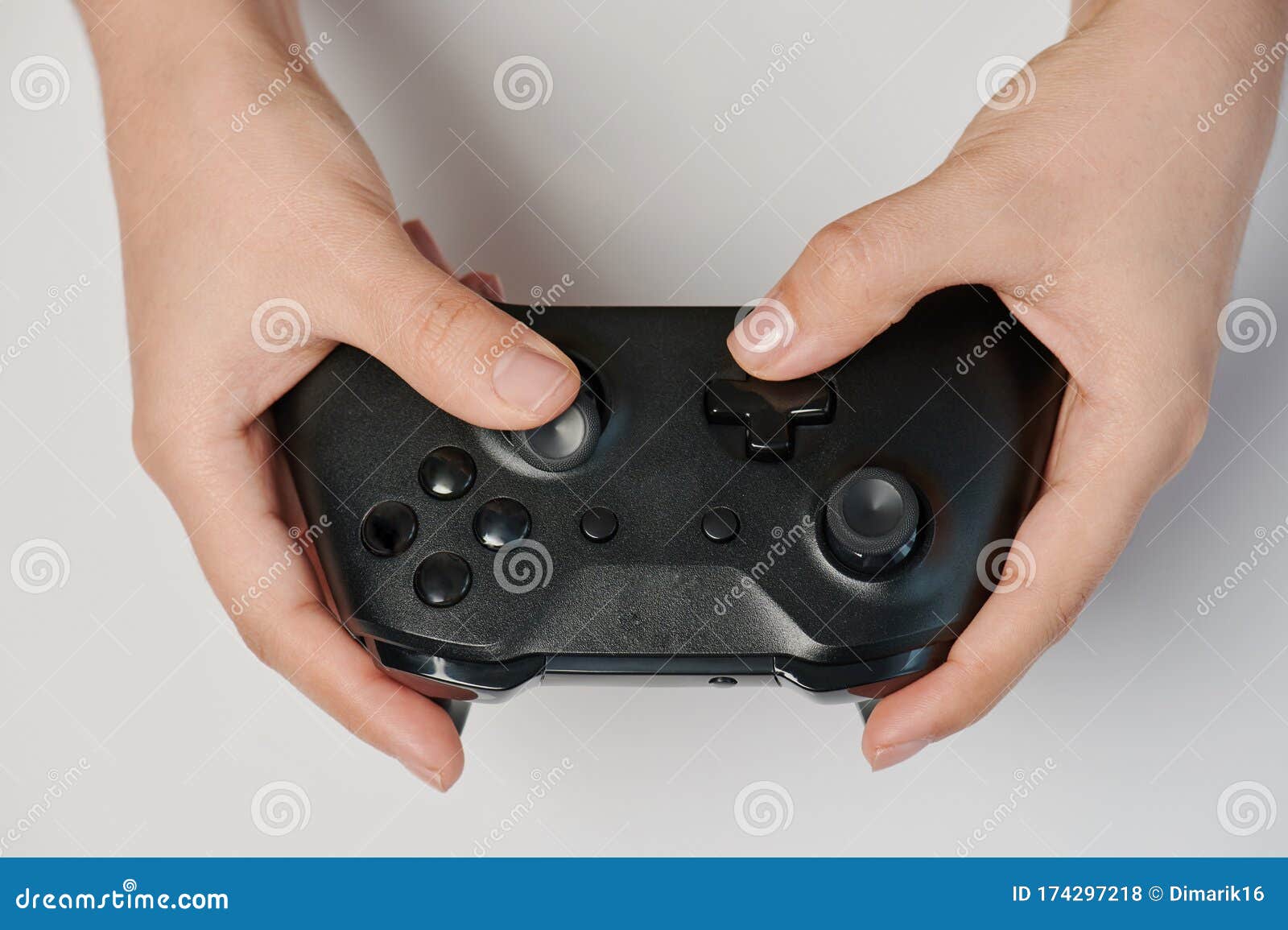 Black Game Controller in Hand Stock Photo - Image of entertainment ...