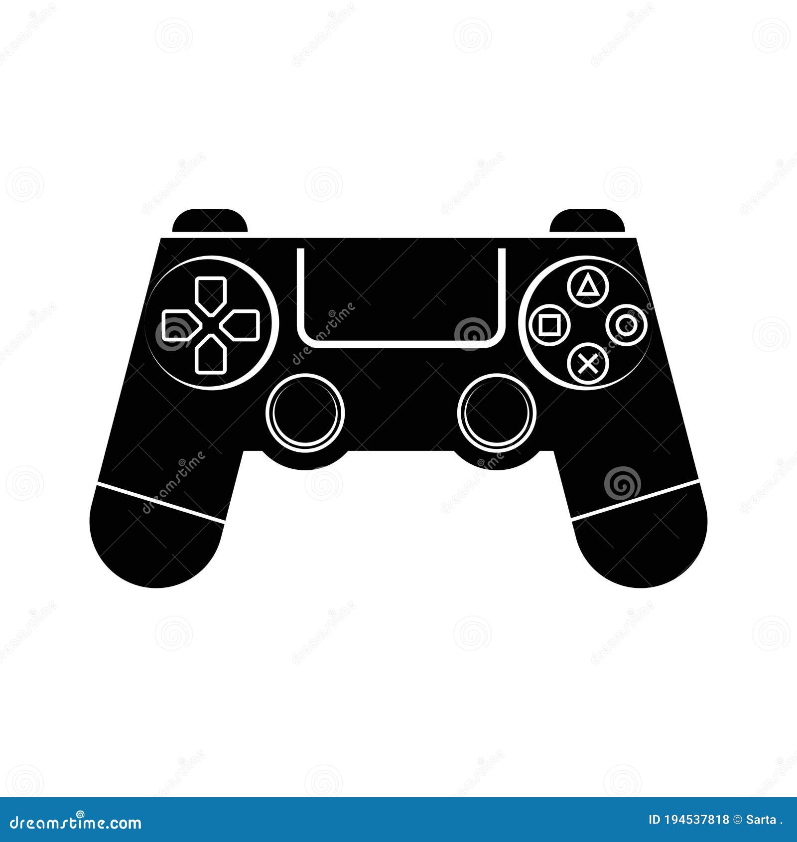 Black Game Controller Icon Symbol Logo Vector Stock Illustration ...