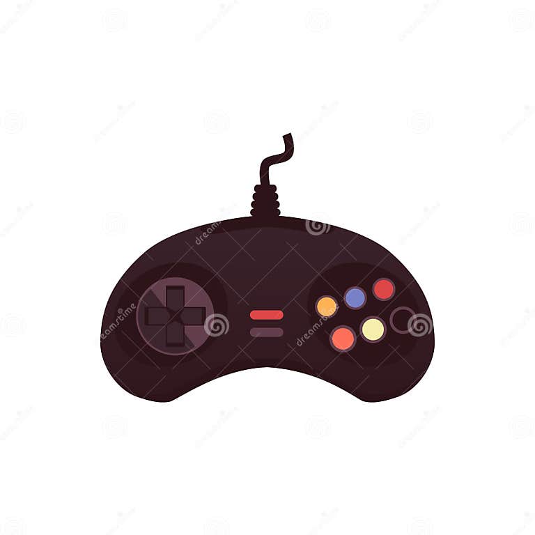 Black Game Controller in Shape of Crescent, Flat Vector Illustration ...