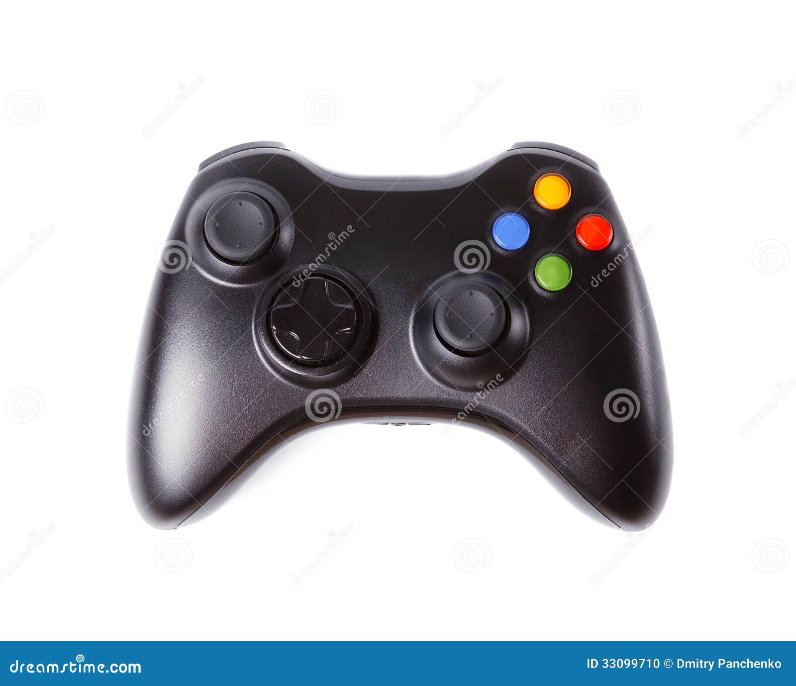Black Gamepad Isolated on White. Stock Photo - Image of platform ...