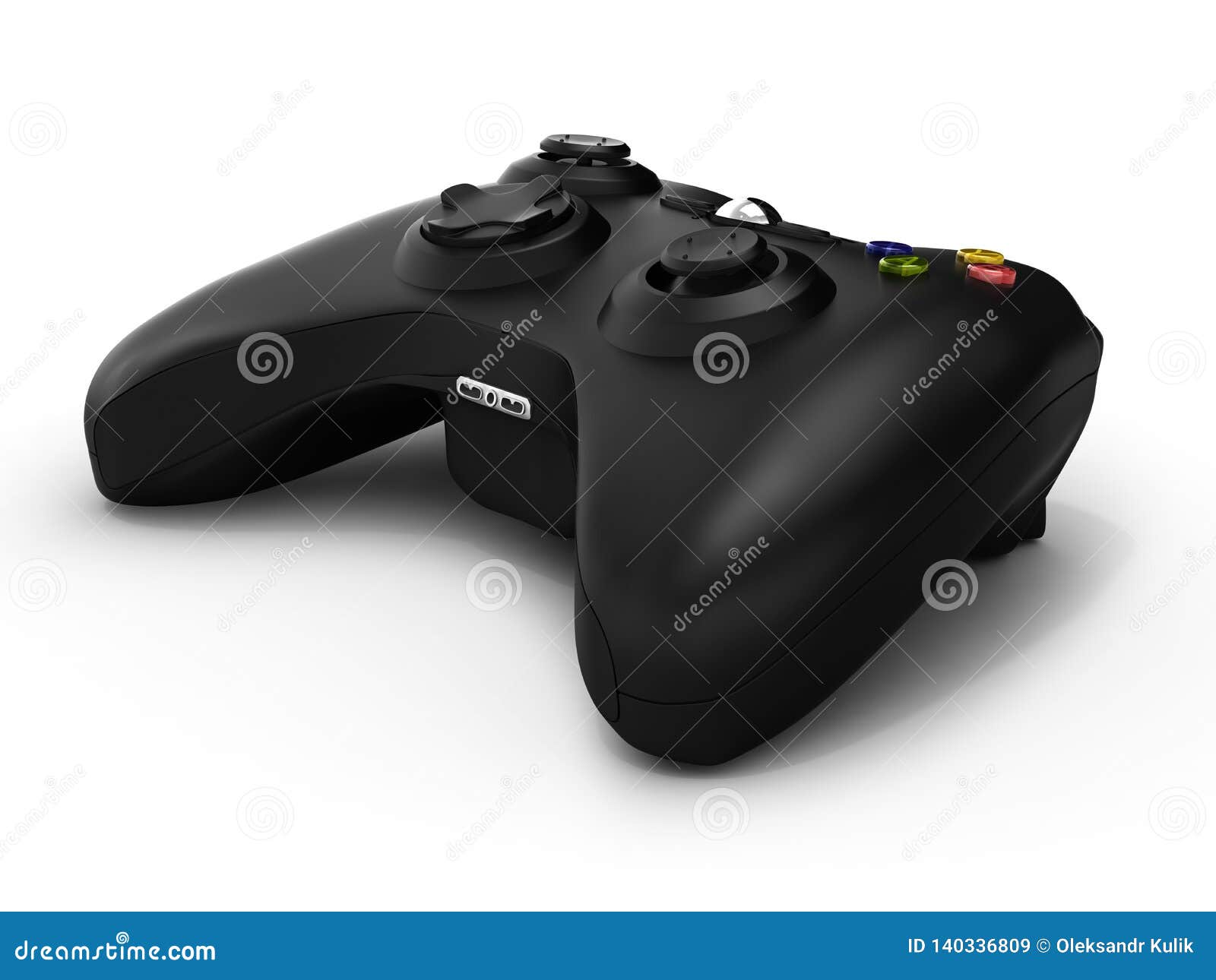 Black Gamepad Isolated On White Background 3d Stock Image ...