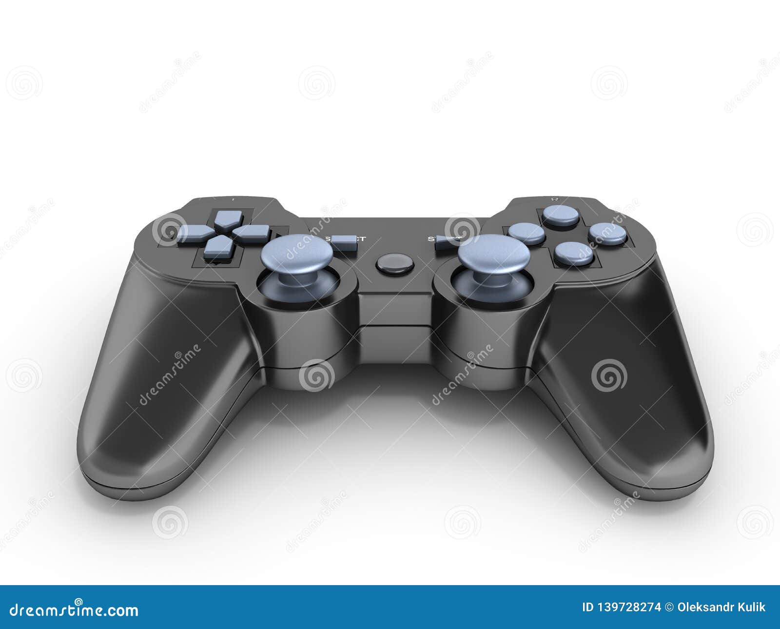 Black Gamepad Isolated on White Background 3d Stock Illustration ...