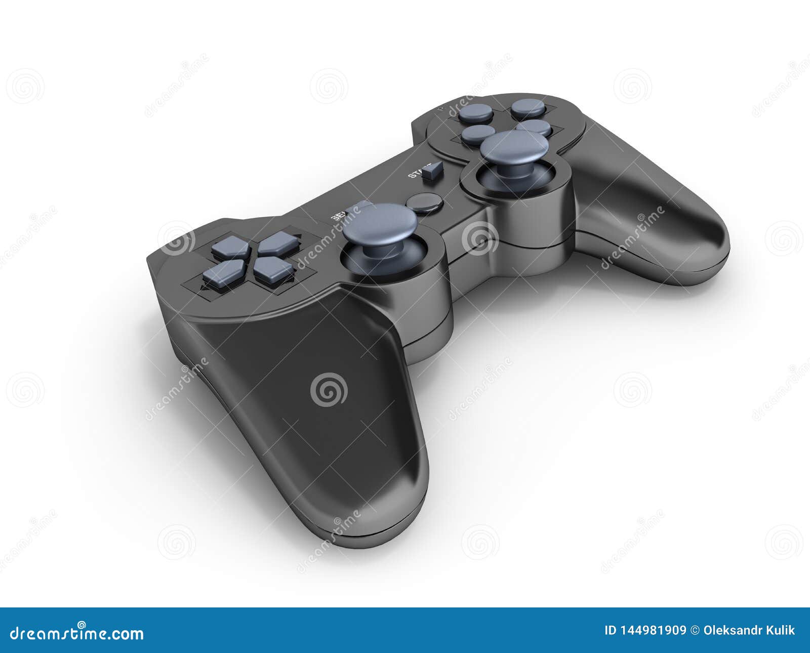 Black Gamepad Isolated on White Background 3d Stock Illustration ...