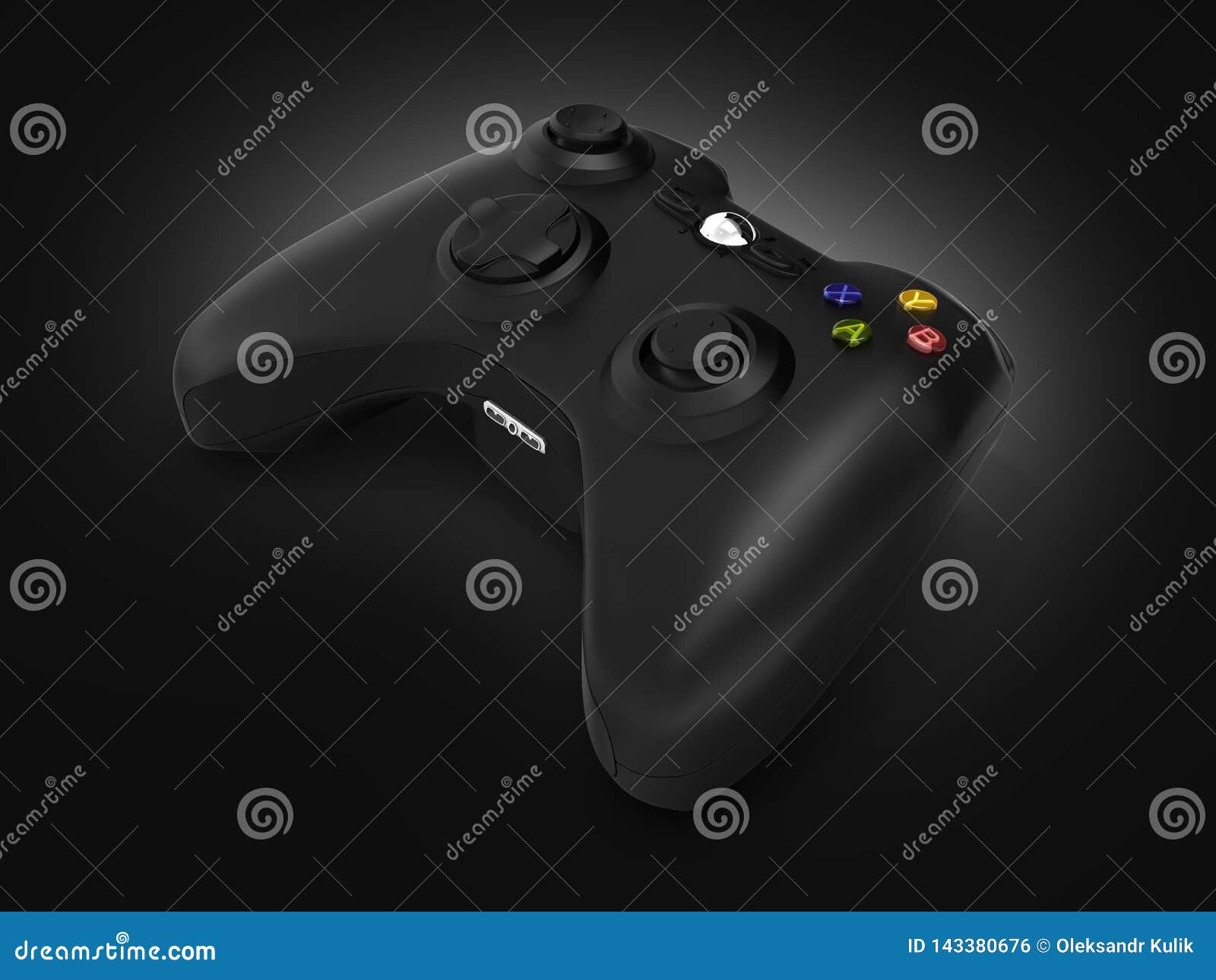 Black Gamepad Perspective View on Black Gradient Background 3d Stock ...