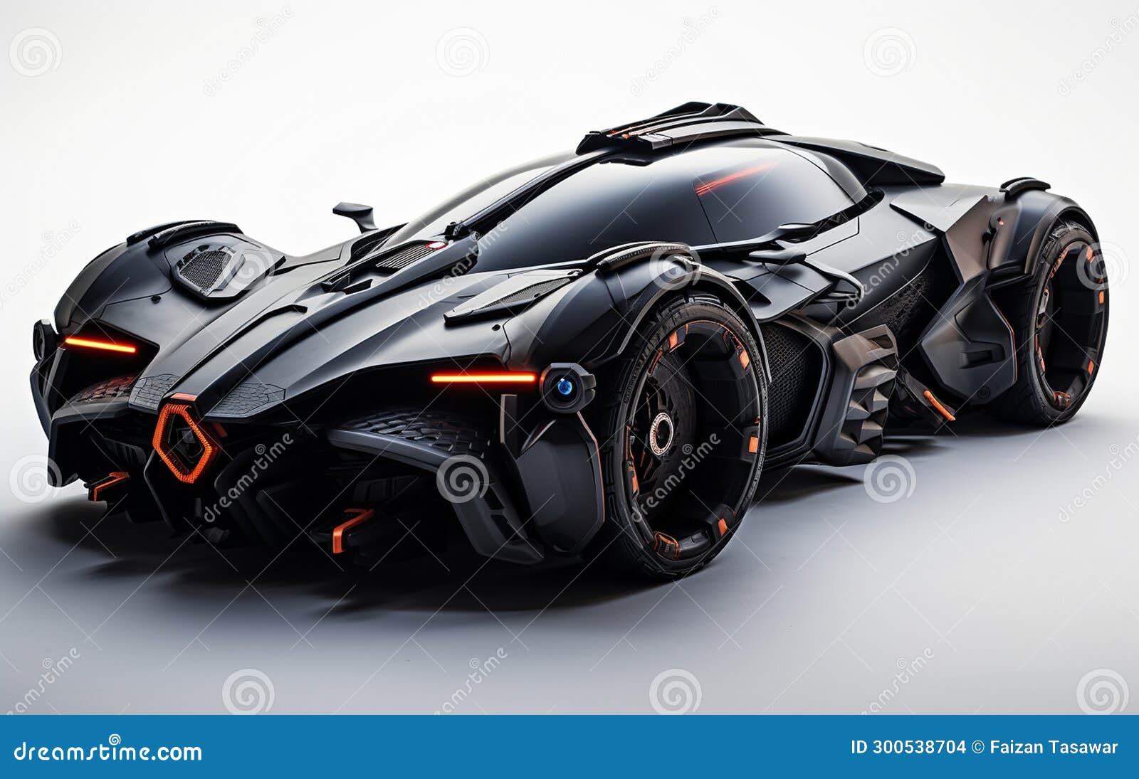Black Gaming Car White Background -Generative Ai Stock Illustration ...