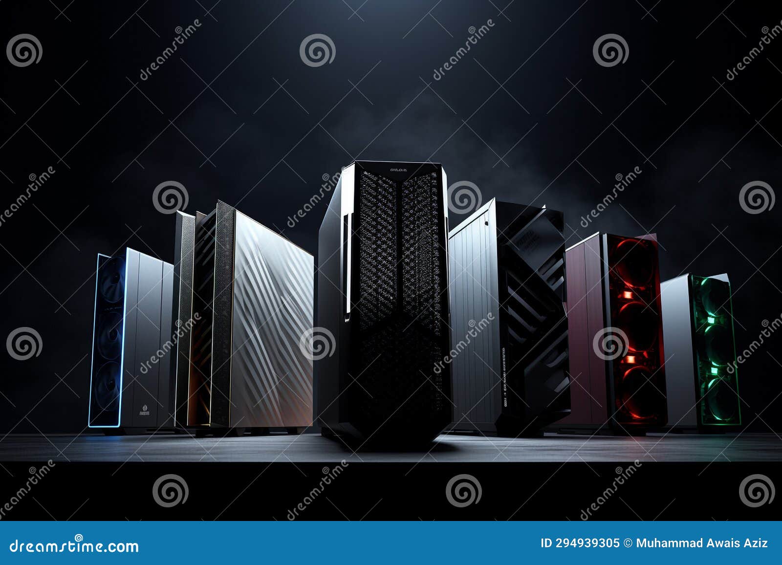 Black Gaming Computer with Colorful Lights in Dark Room - Ai Generated ...