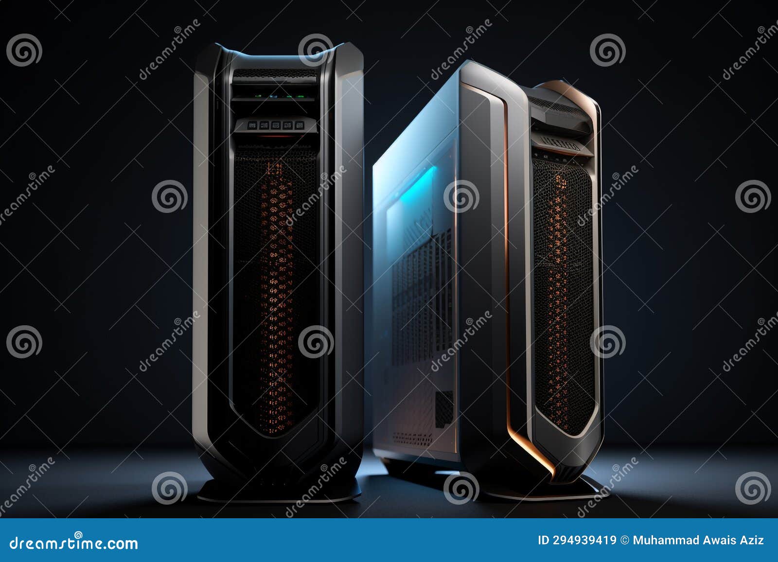 Black Gaming Computer with Colorful Lights in Dark Room - Ai Generated ...