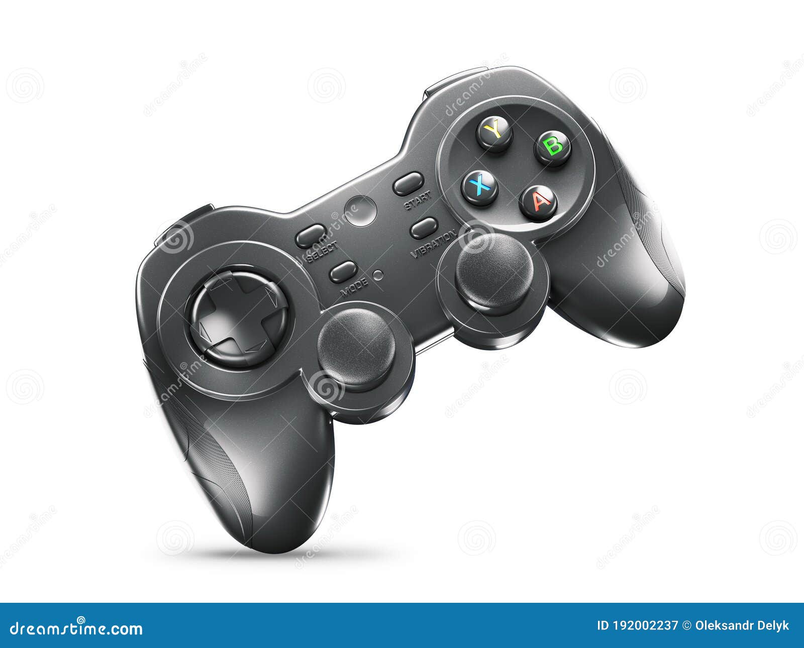 Black Gaming Joystick Isolated on White Background 3d Stock ...