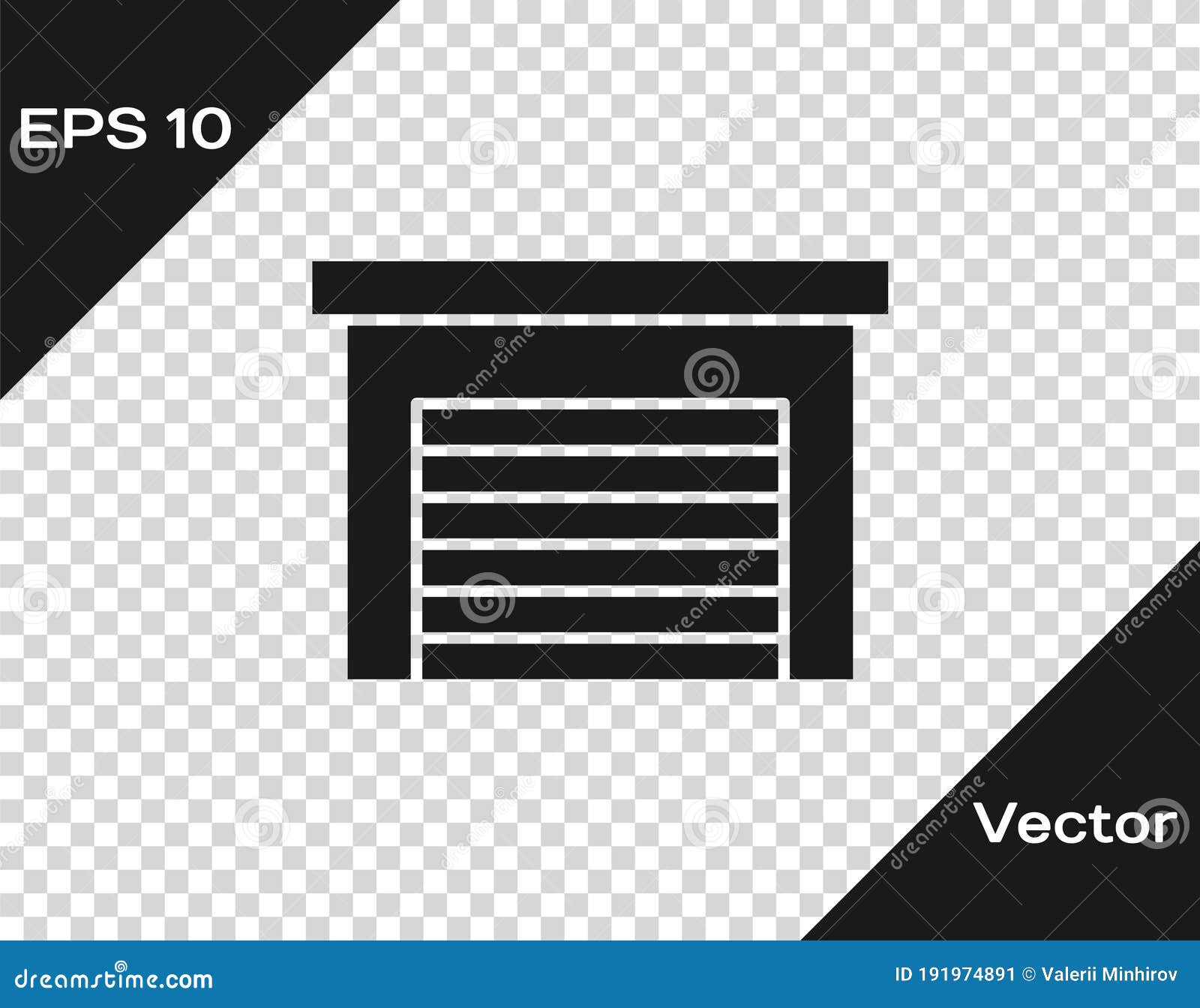 Black Garage Icon Isolated on Transparent Background. Vector Stock ...
