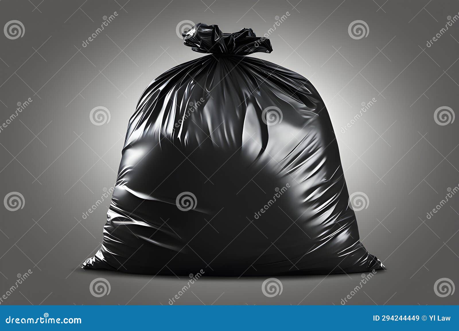 A Black Garbage Bag Isolated on Transparent Stock Image - Image of ...