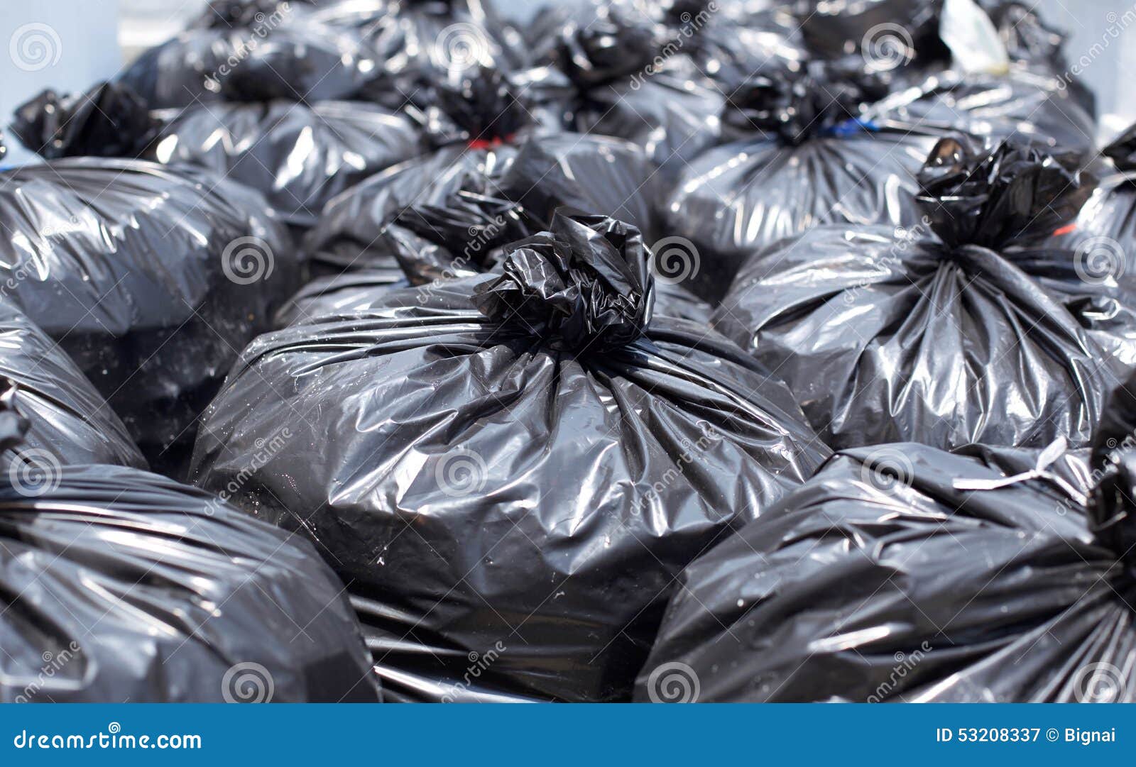 Black Garbage Bag on the Street Stock Image - Image of cleaner, curb ...