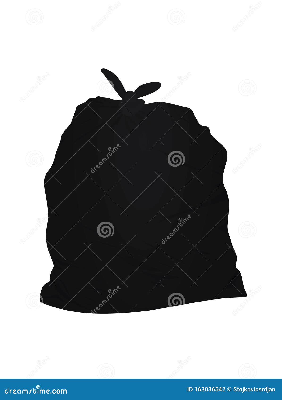 Black garbage bag stock vector. Illustration of illustrations - 163036542
