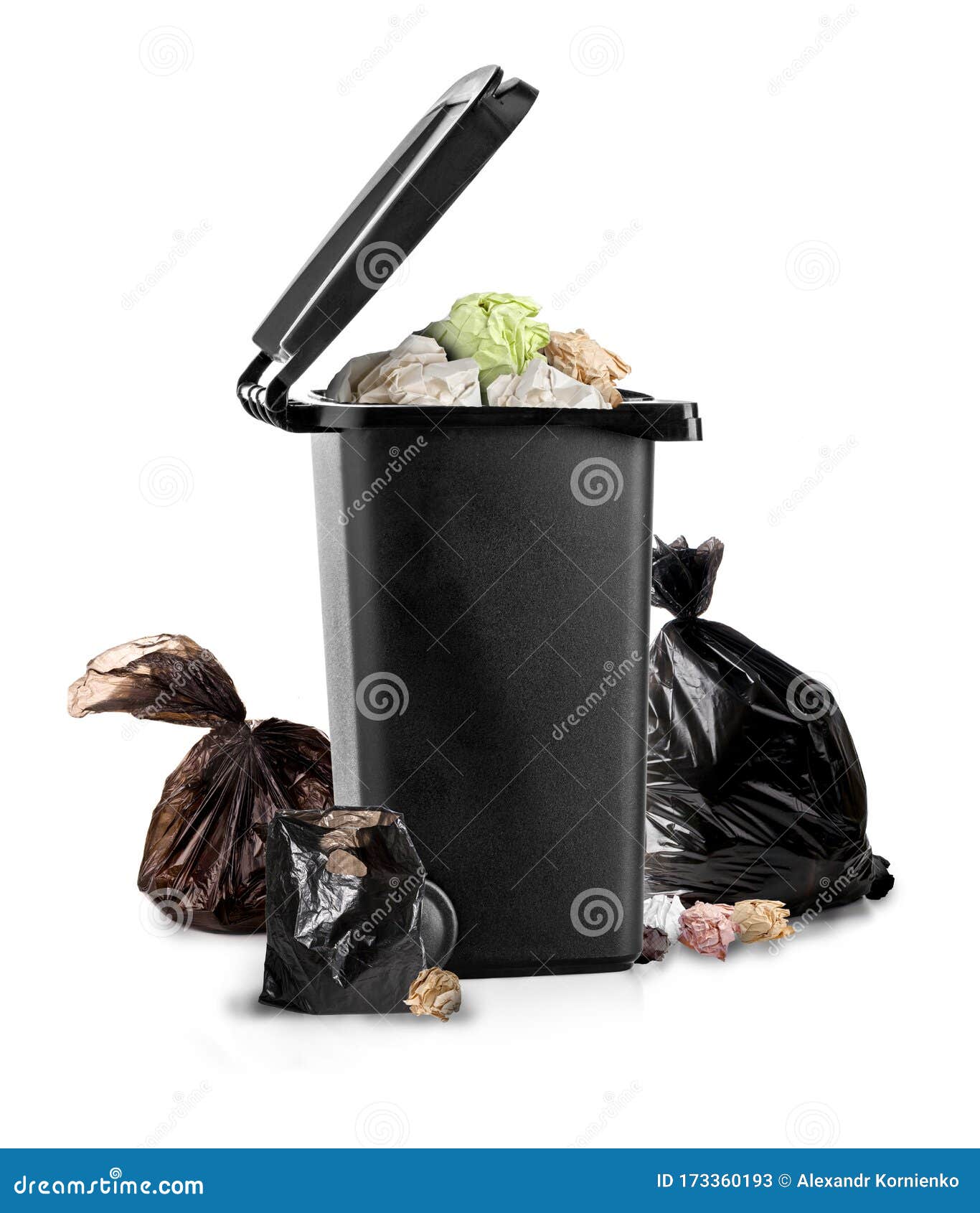 Black Garbage Bin On The White Royalty-Free Stock Photo | CartoonDealer ...