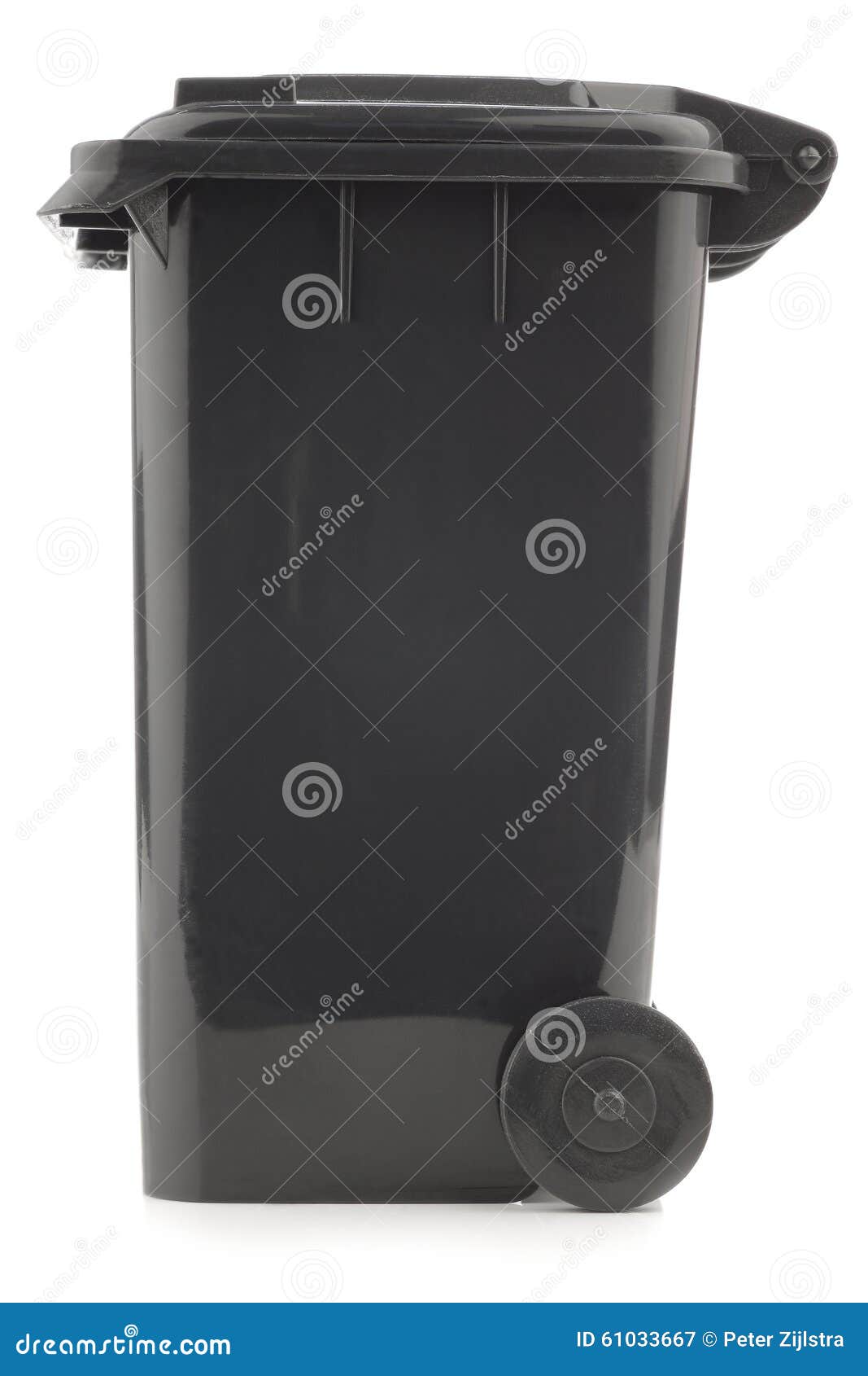 Two Black Garbage Bins And Two Blue Recycle Bins. Public Trash Waste ...