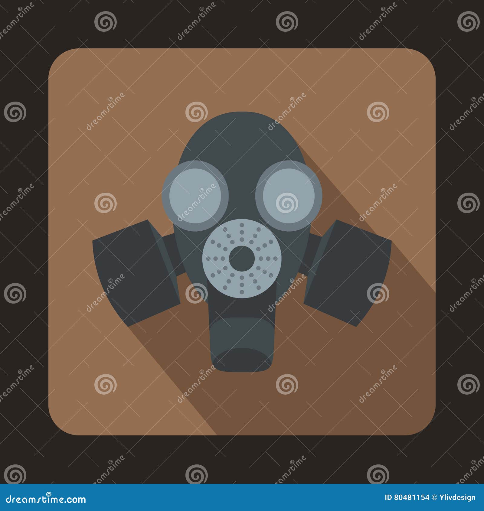 Black Gas Mask Icon, Flat Style Stock Vector - Illustration of ...