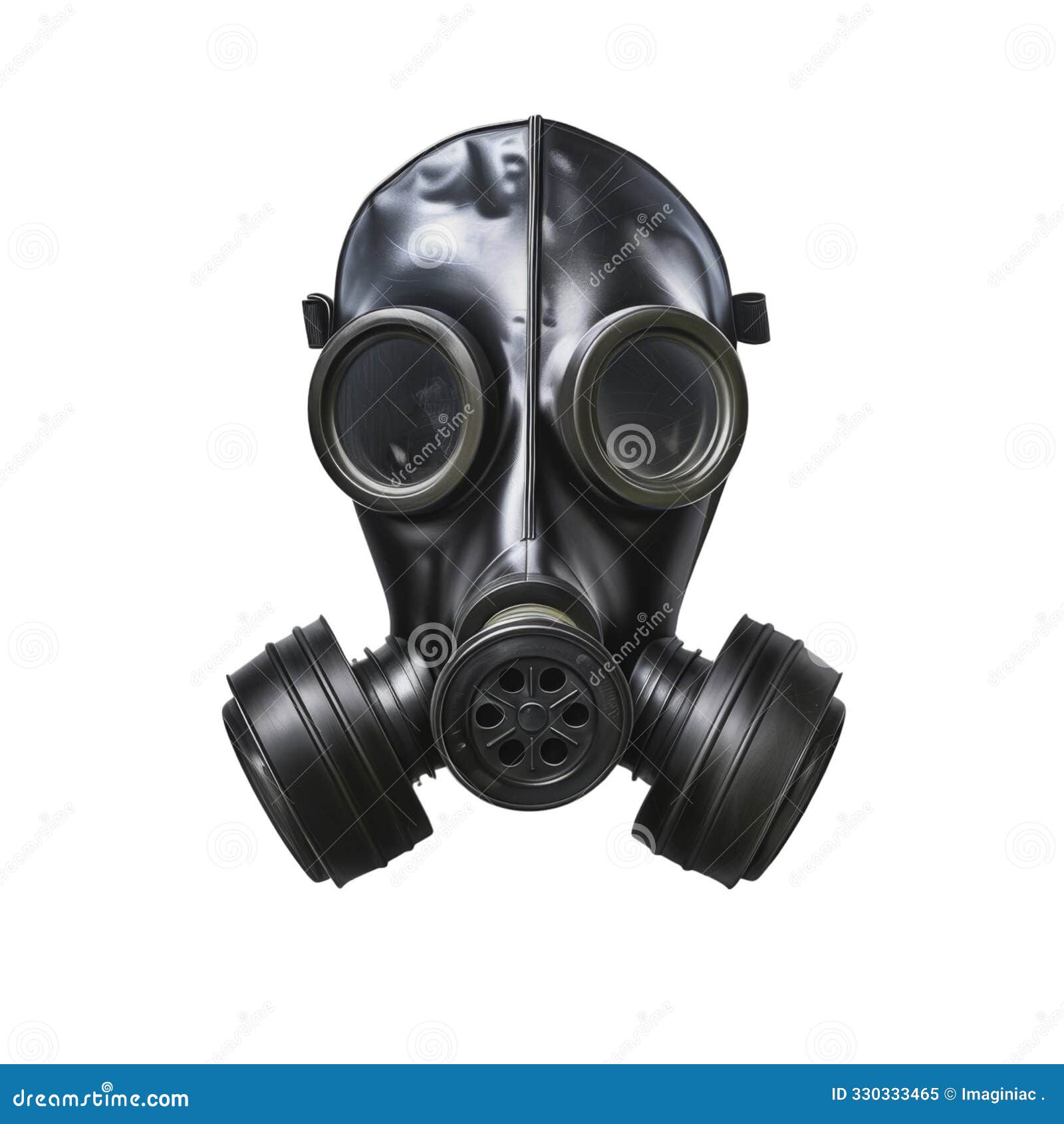 Black Gas Mask with Scratches and a Circular Filter Stock Image ...