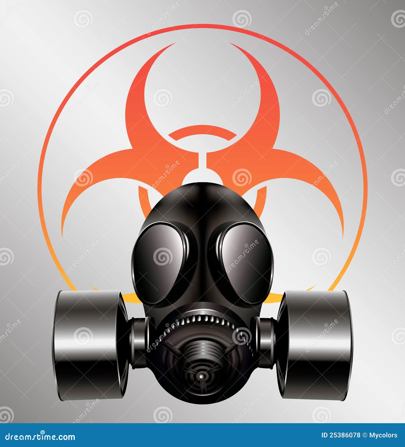 Black Gas Vector Mask with Biohazard Symbol Stock Vector - Illustration ...