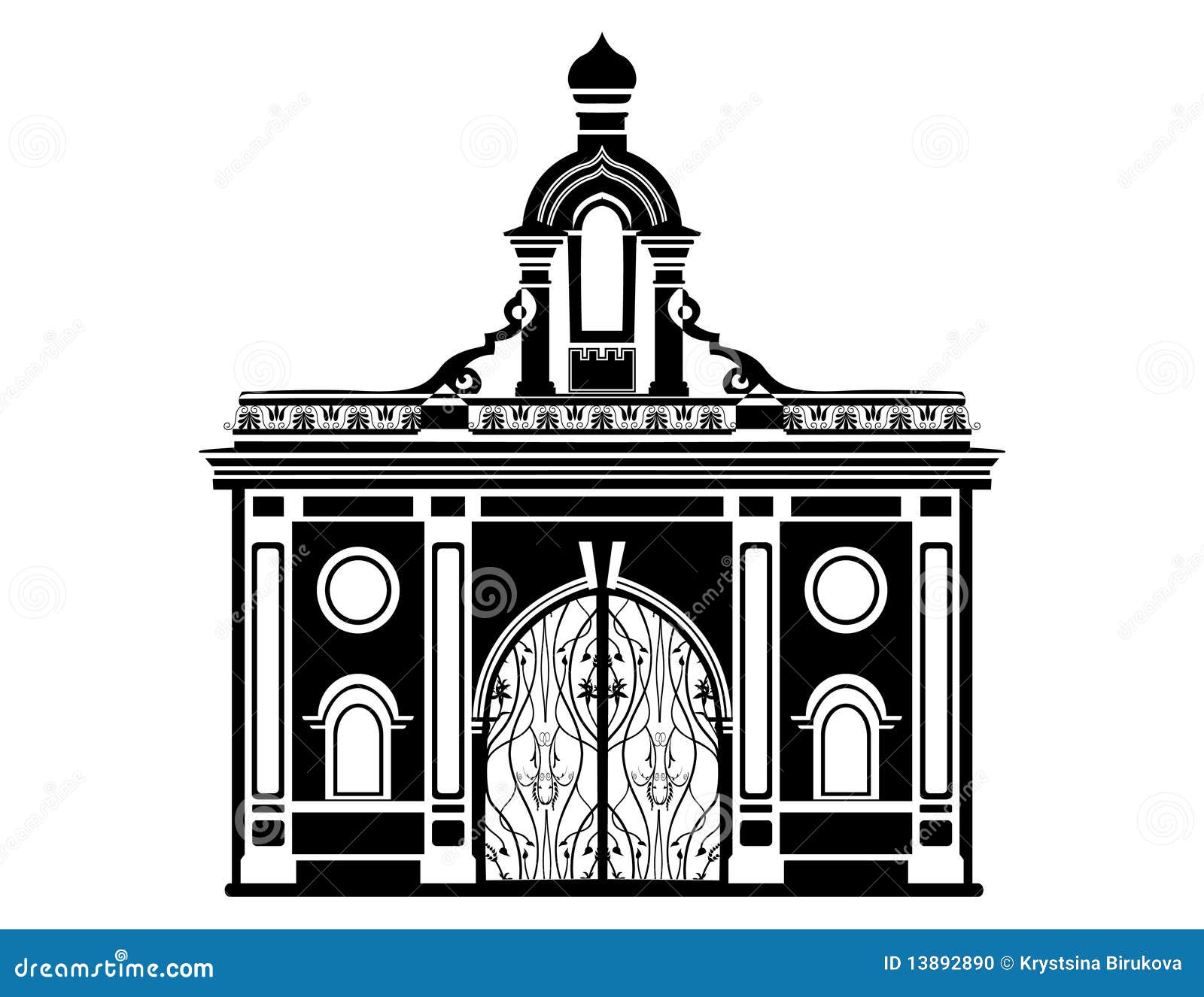 Black gates silhouette stock vector. Illustration of objects - 13892890