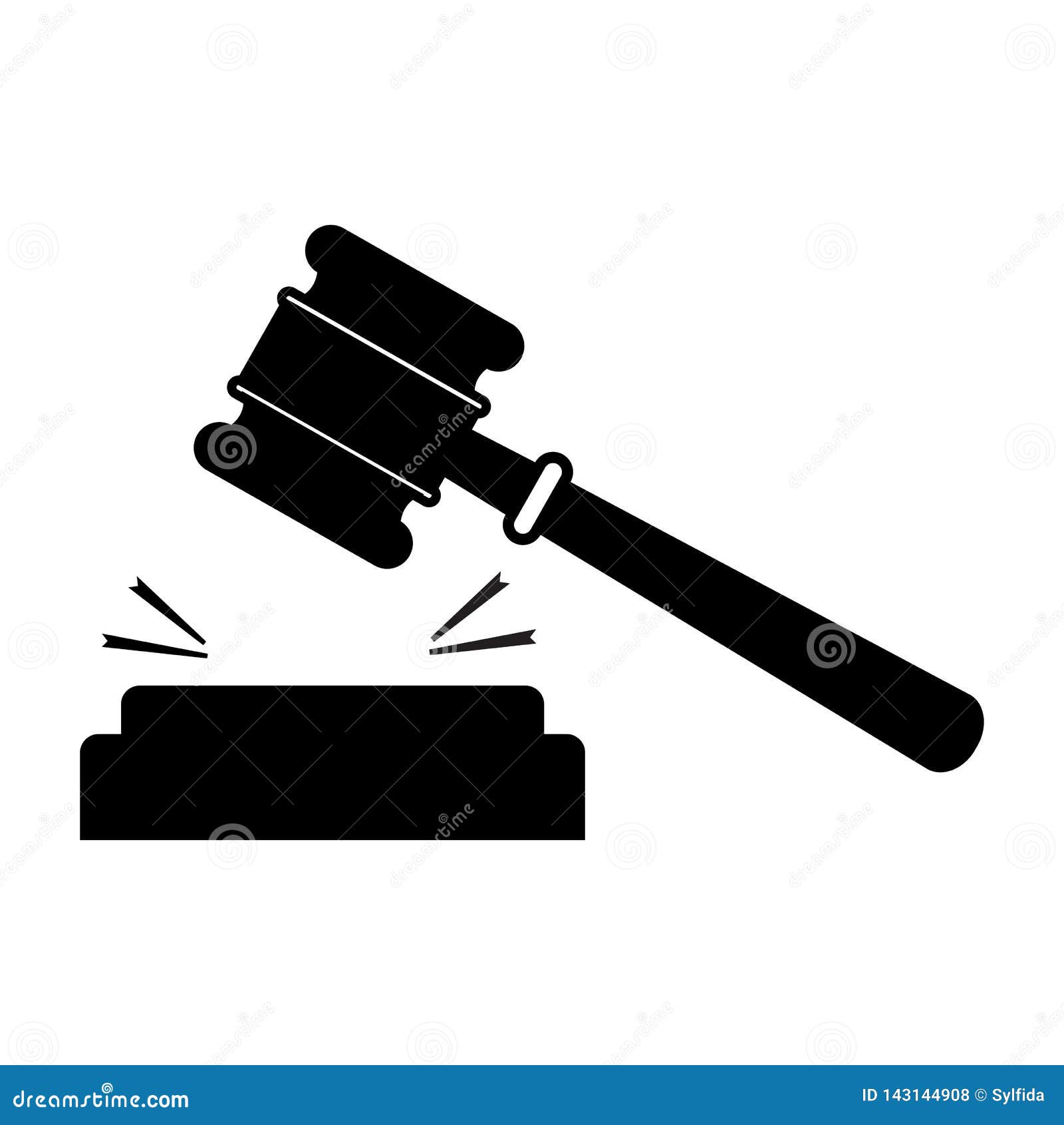 Black Gavel Icon. Vector Illustration Stock Illustration - Illustration ...