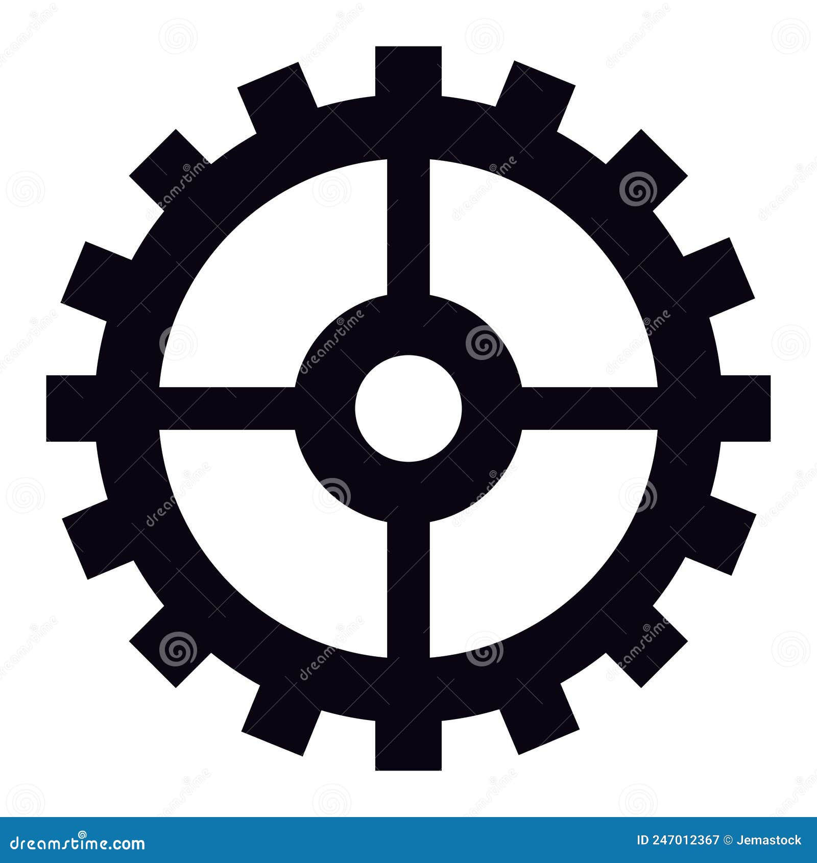 Black gear cog machine stock vector. Illustration of rotation - 247012367