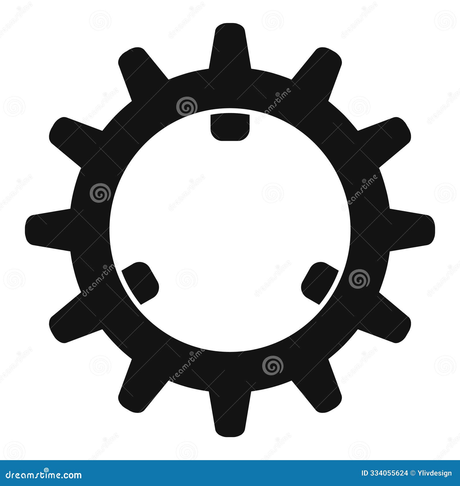 Black Gear Wheel with Teeth Rotating Mechanical Cog Stock Vector ...