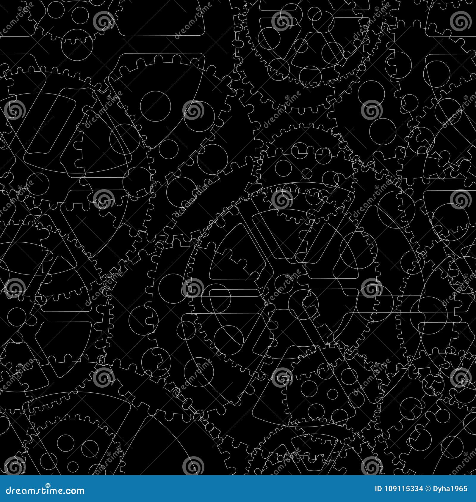 Black gears seamless 01 stock vector. Illustration of transparent ...