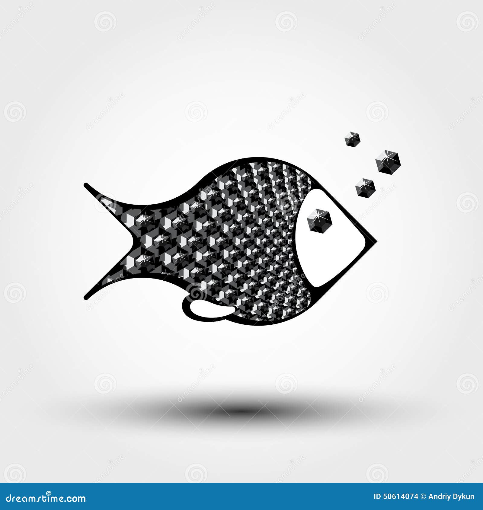 Black gems fish stock vector. Illustration of coal, pattern - 50614074