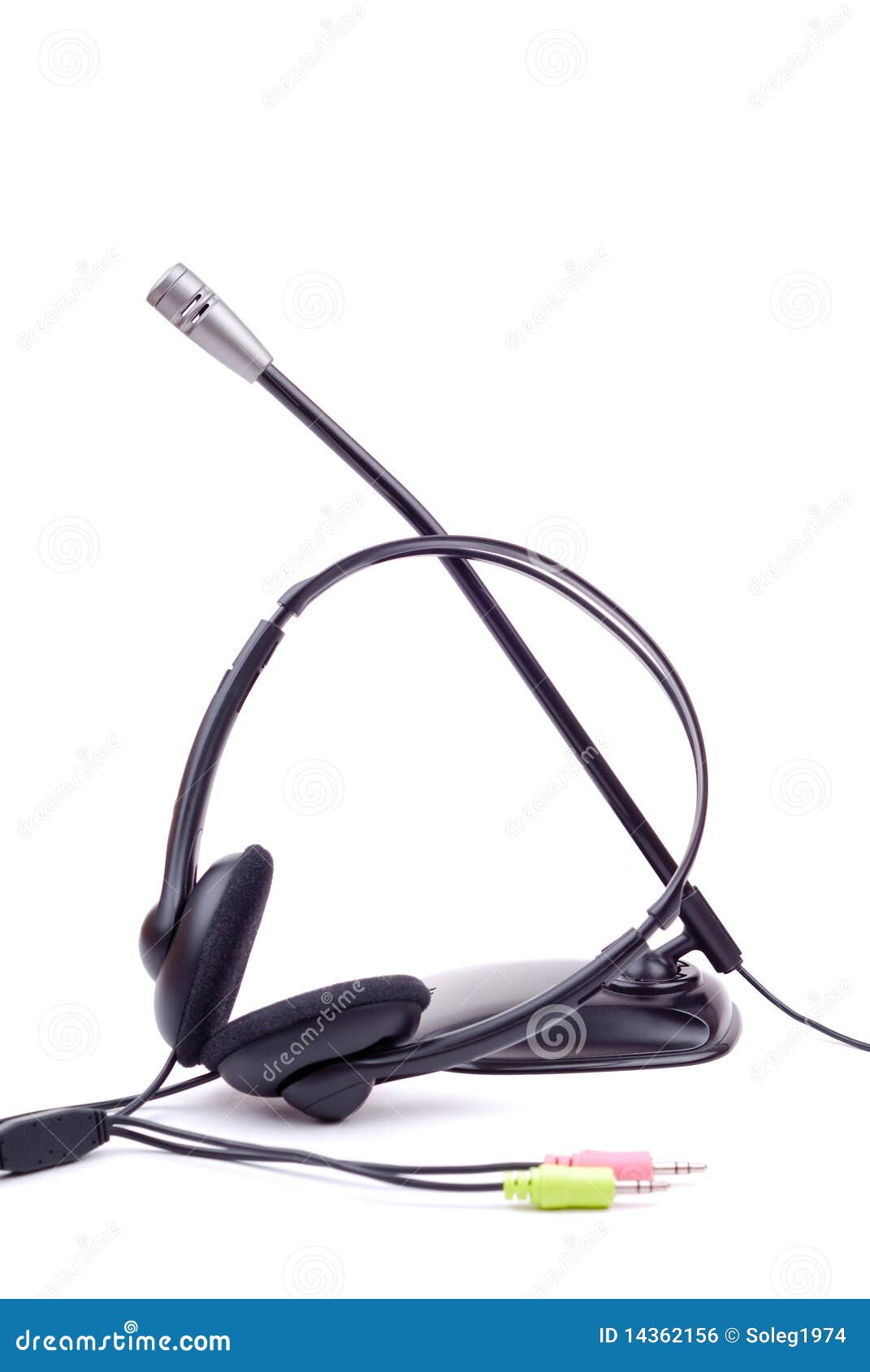 Black Generic Headphones and Microphone Stock Photo - Image of ...