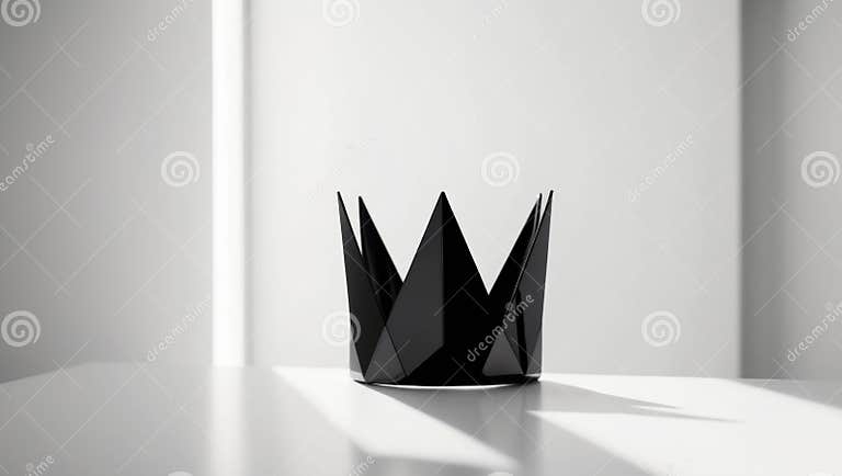 A Black Geometric Crown with Sharp Points. Stock Photo - Image of ...