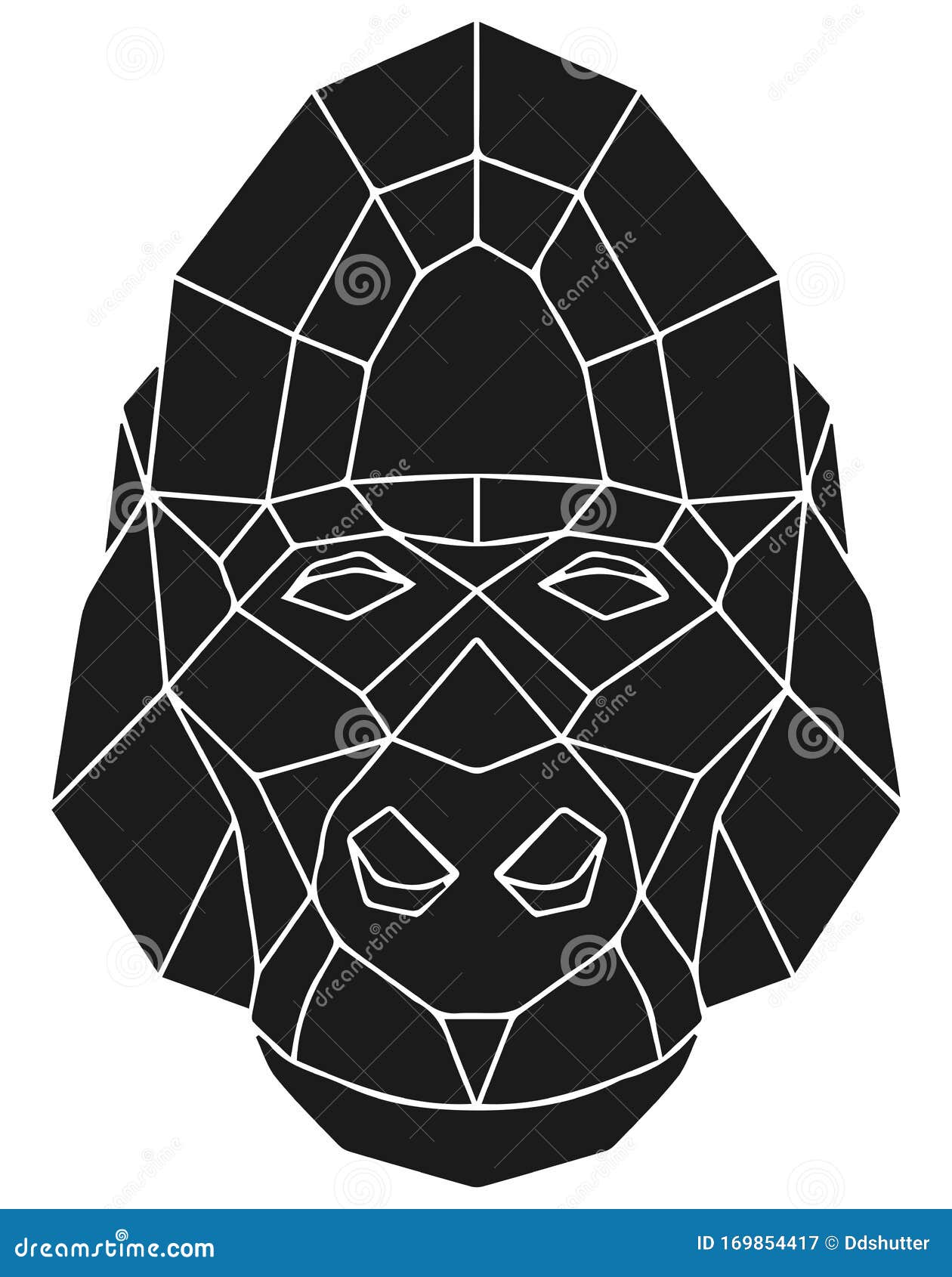 The Black Geometric Head of Gorilla. Polygonal Abstract Animal of ... The Black Geometric Head of Gorilla. Polygonal Abstract Animal of ...