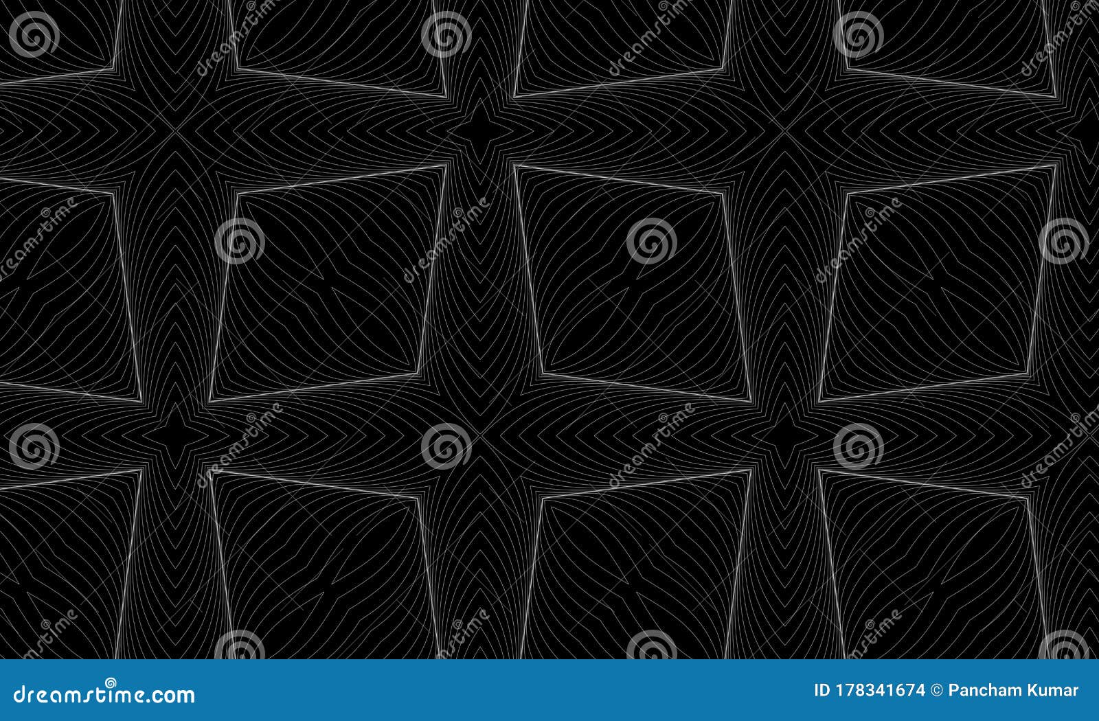 Black Geometric Seamless Pattern. Stock Vector - Illustration of effect ...