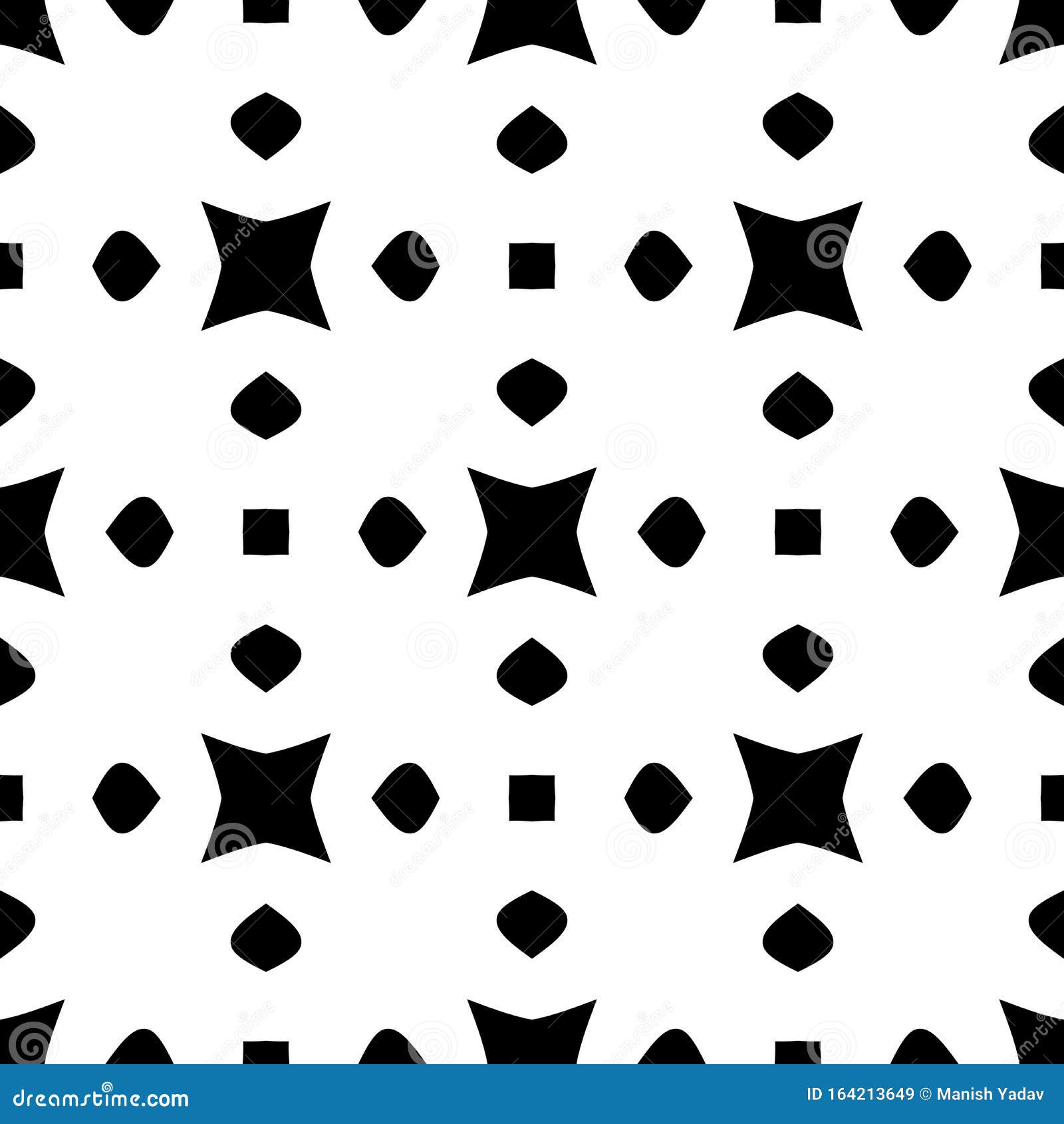 Black Geometric Seamless Pattern in White Background. Geometry, Trendy ...