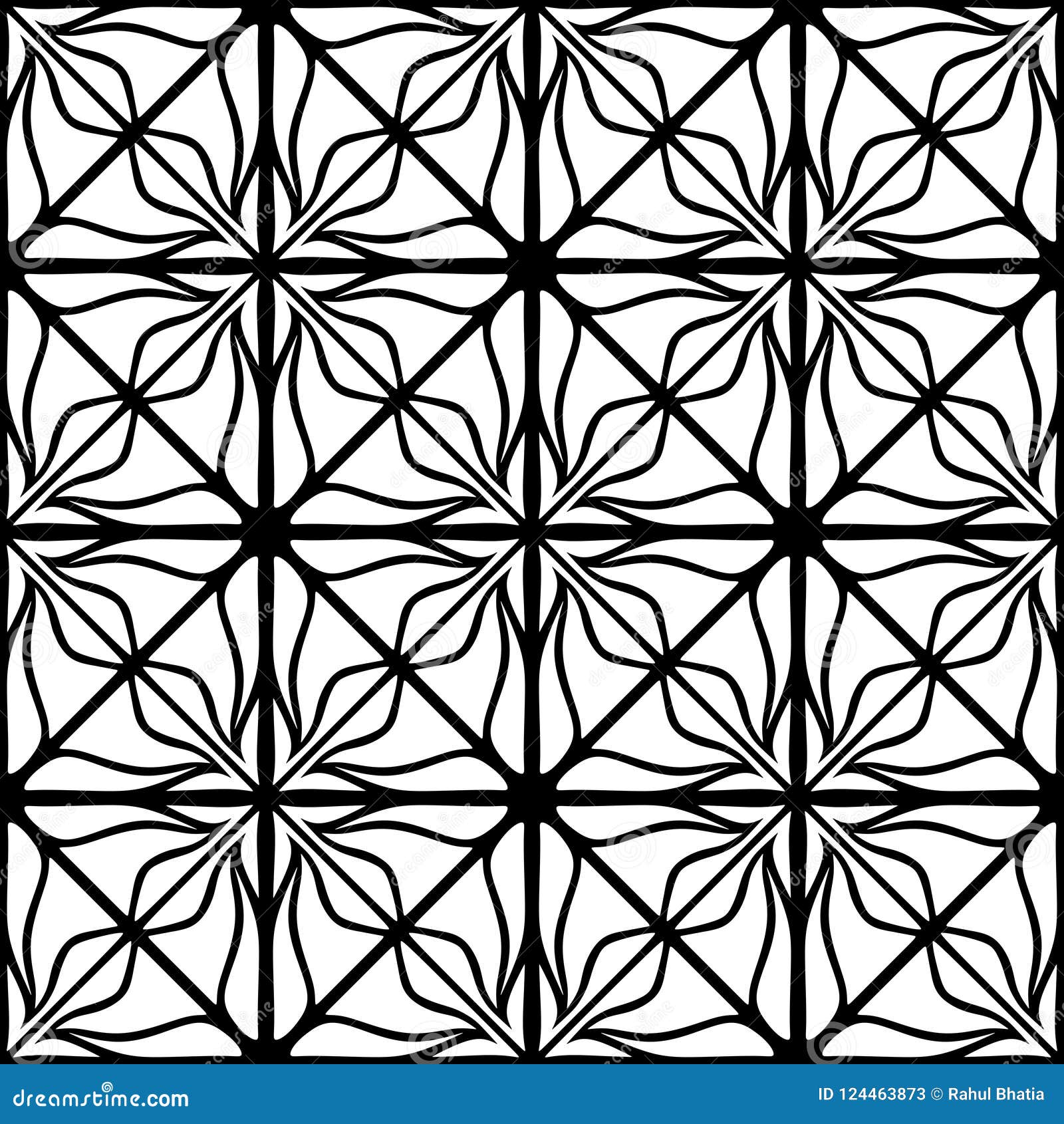 Black Geometric Seamless Pattern in White Background Stock Vector ...