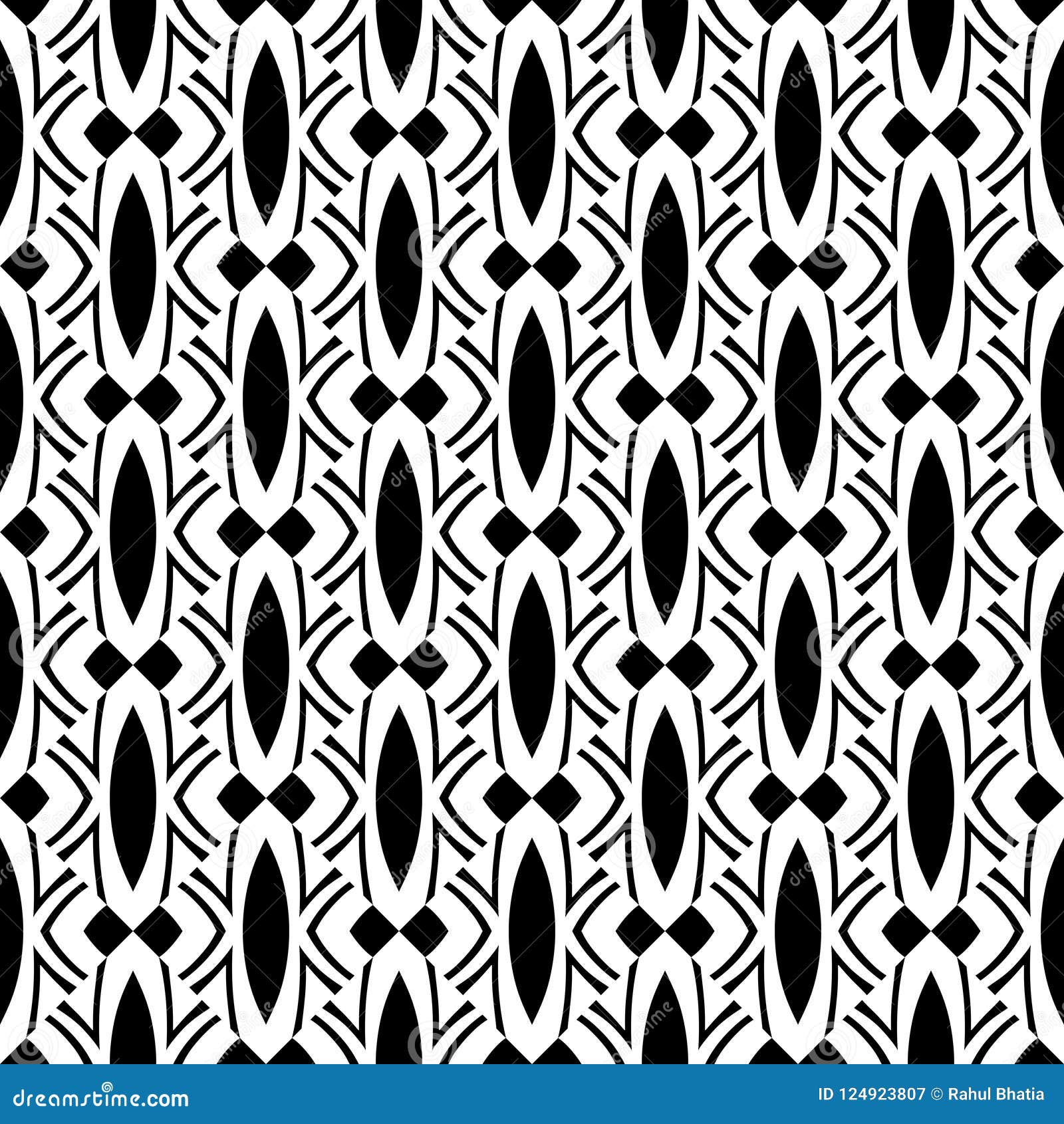 Black Geometric Seamless Pattern in White Background Stock Vector ...