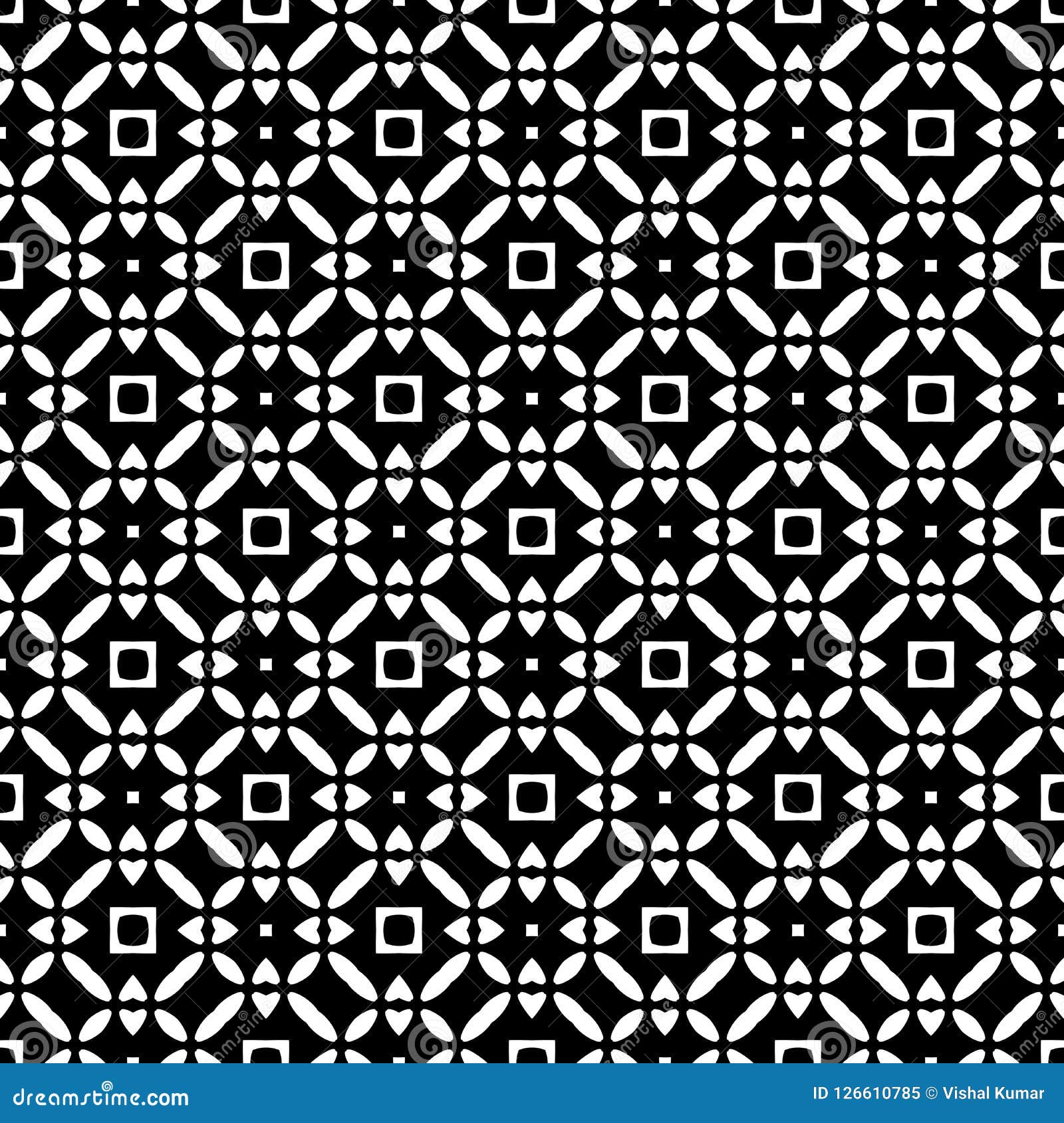 Black Geometric Seamless Pattern in White Background Stock Vector ...