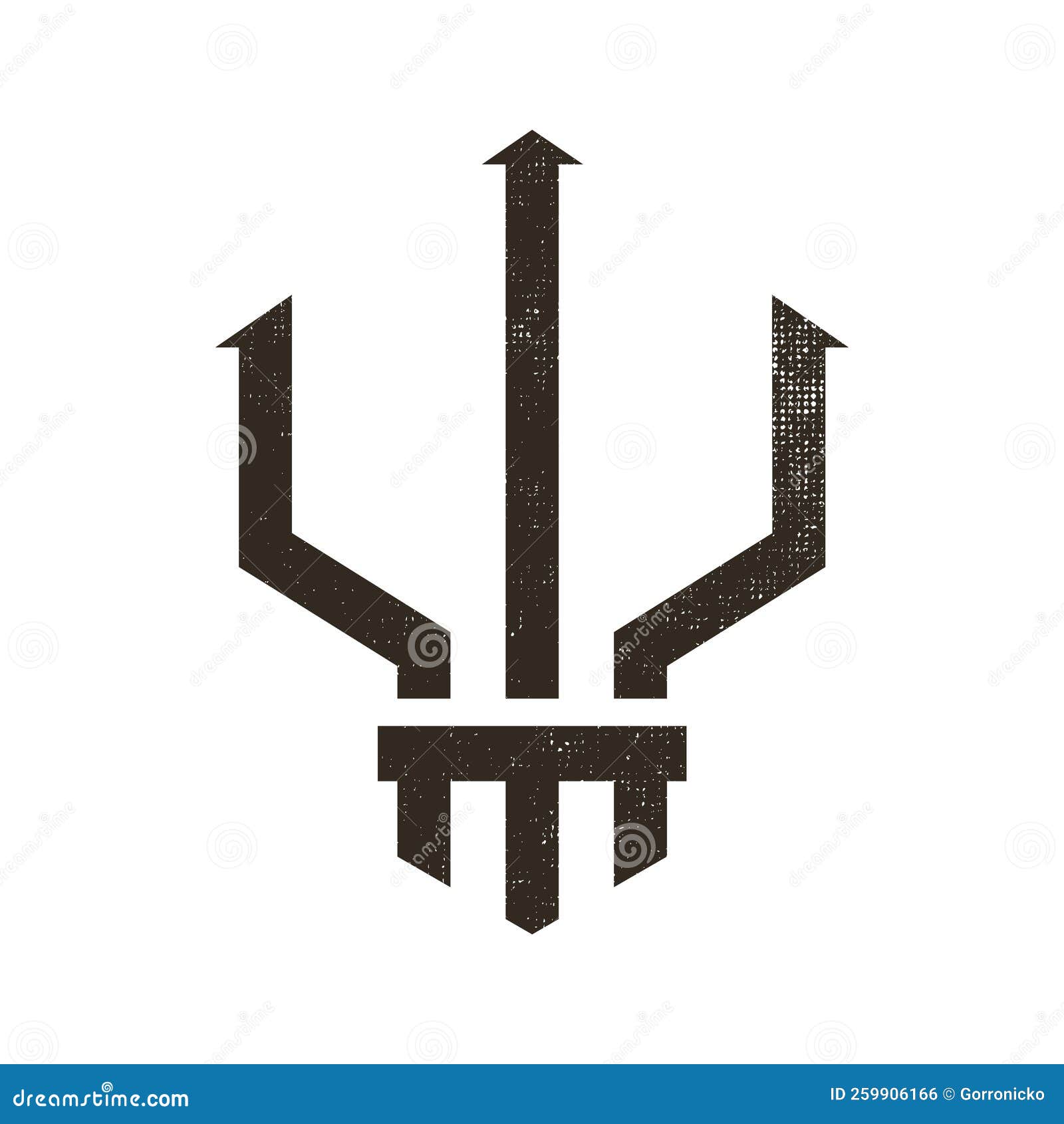 Black Geometric Sign of Poseidon Trident Stock Illustration ...