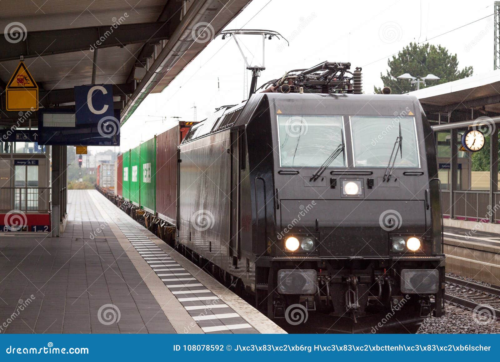 Black German Good Train on Station Editorial Photography - Image of ...