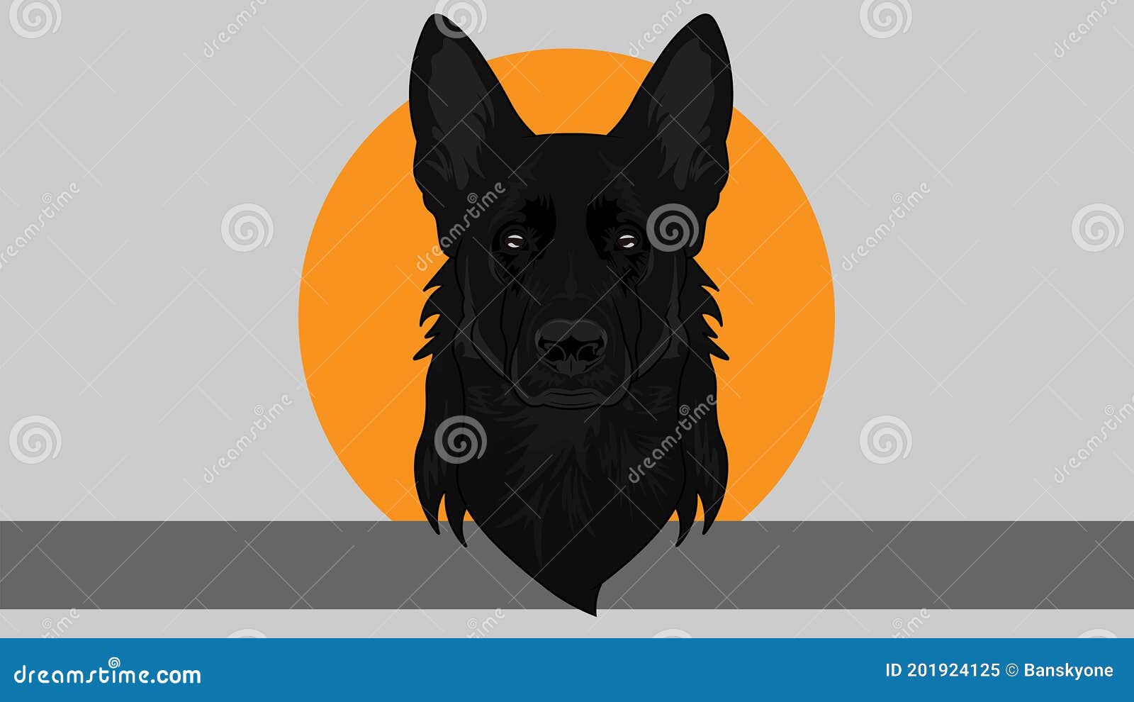 Black German Shepherd Dog Vector Stock Vector - Illustration of symbol ...