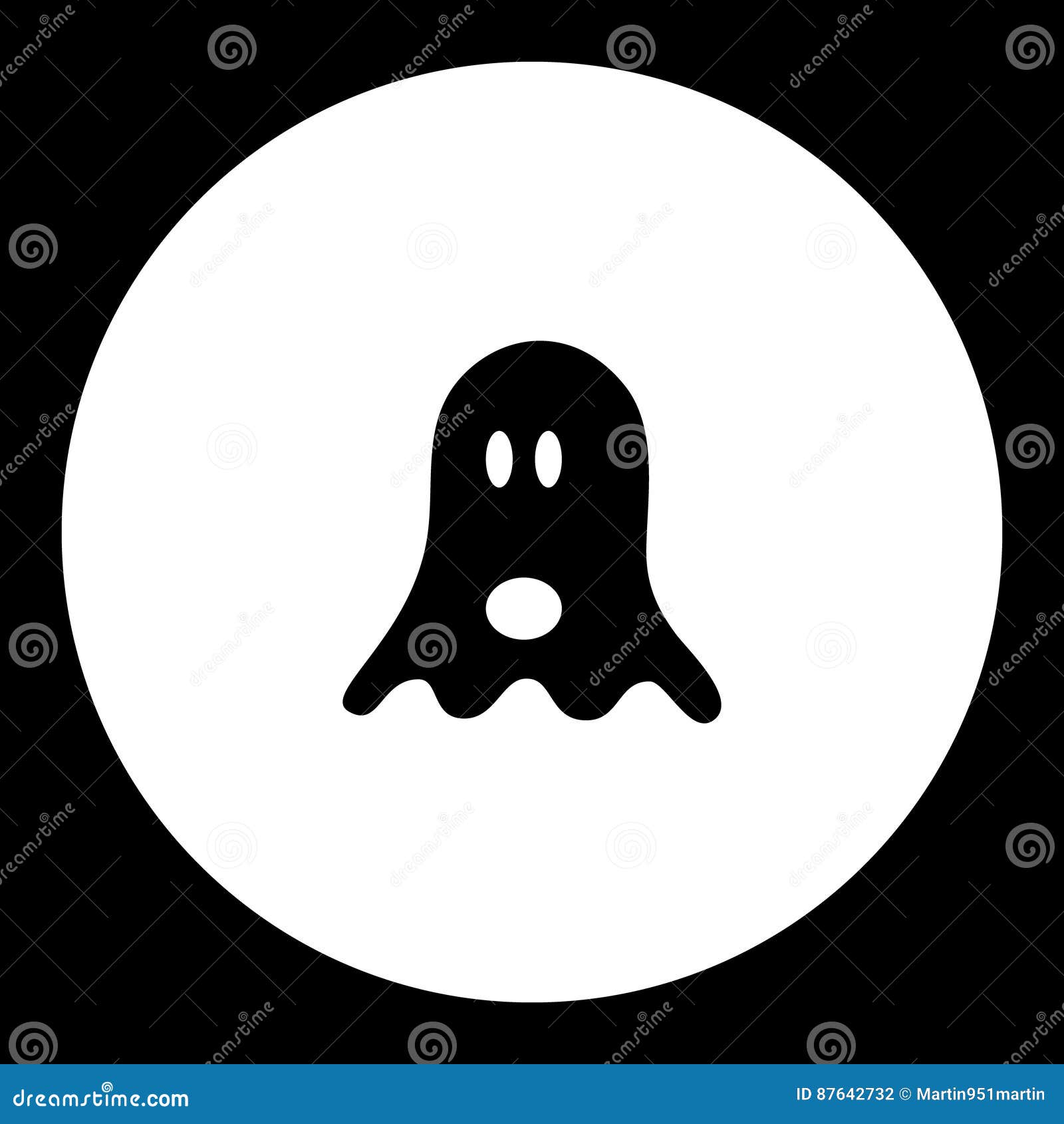 Black Ghostly Ghost Simple Isolated Icon Eps10 Stock Vector ...
