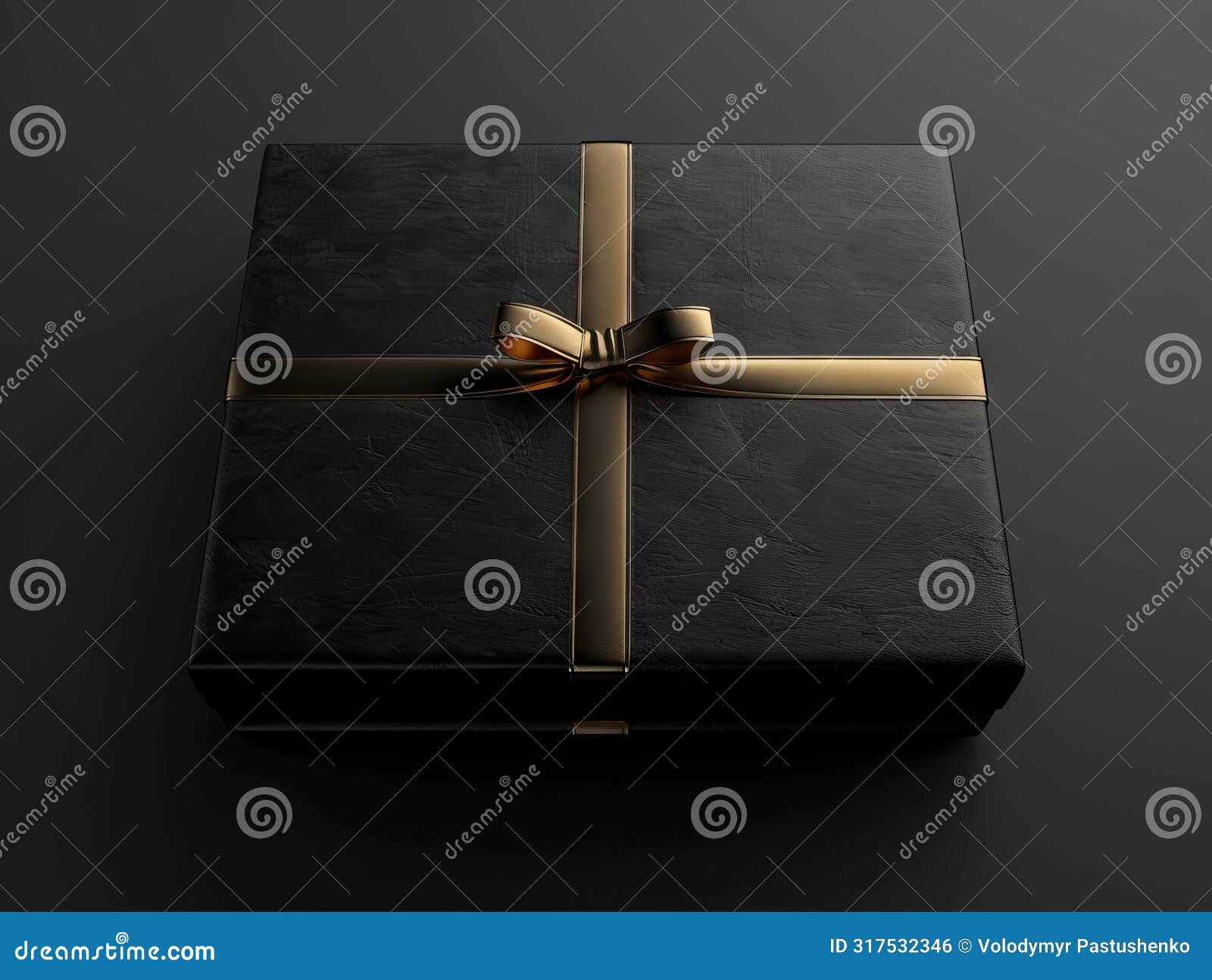 A Black Gift Box with Gold Ribbon Stock Photo - Image of blanket ...