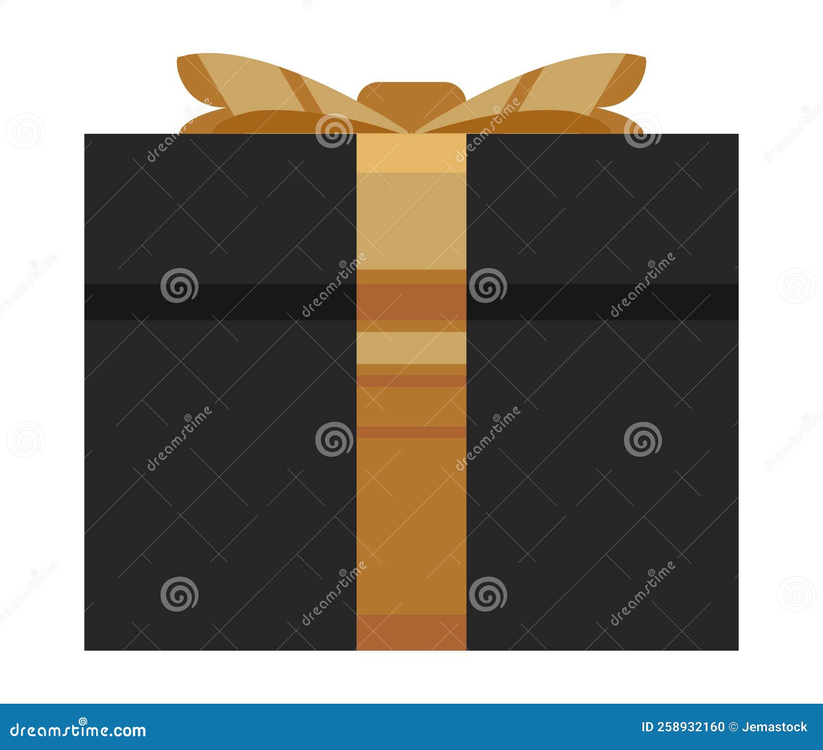 Black gift box stock vector. Illustration of surprise - 258932160
