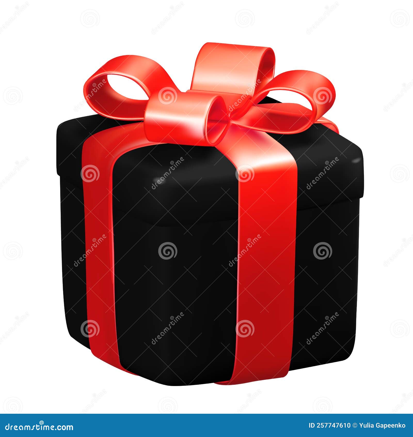 Black Gift Box with Red Ribbon. Vector Illustration Stock Vector ...
