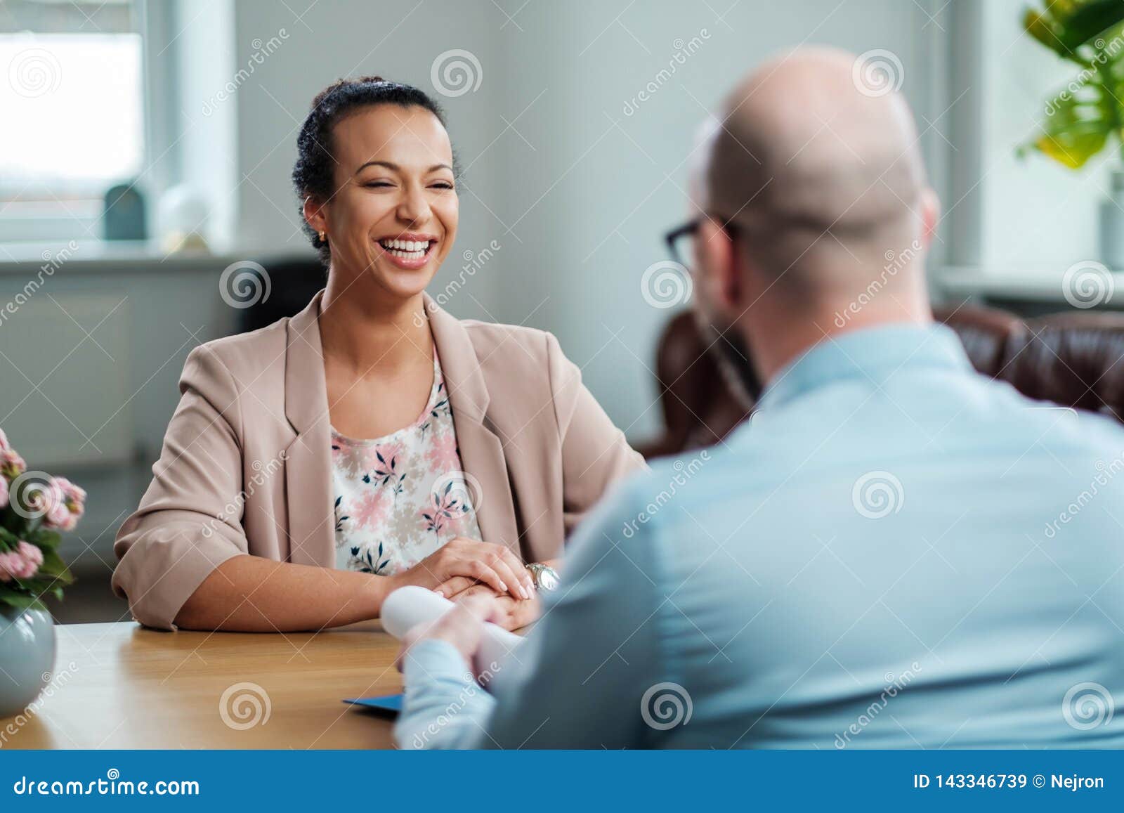 Black Girl Attending Job Interview Stock Image - Image of colleague ...