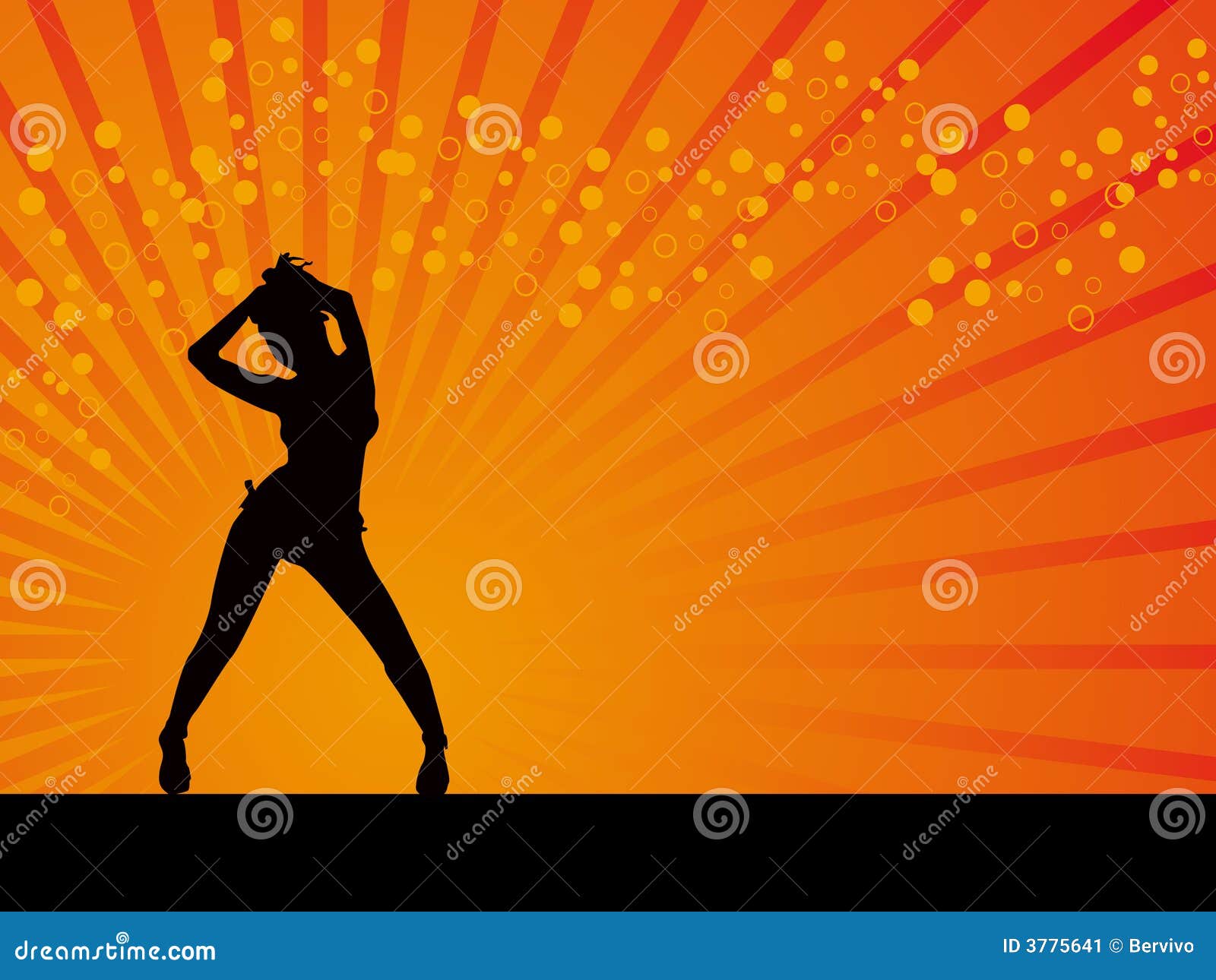 Black Girl in Disco Dancing Pose Vector Background Stock Illustration ...