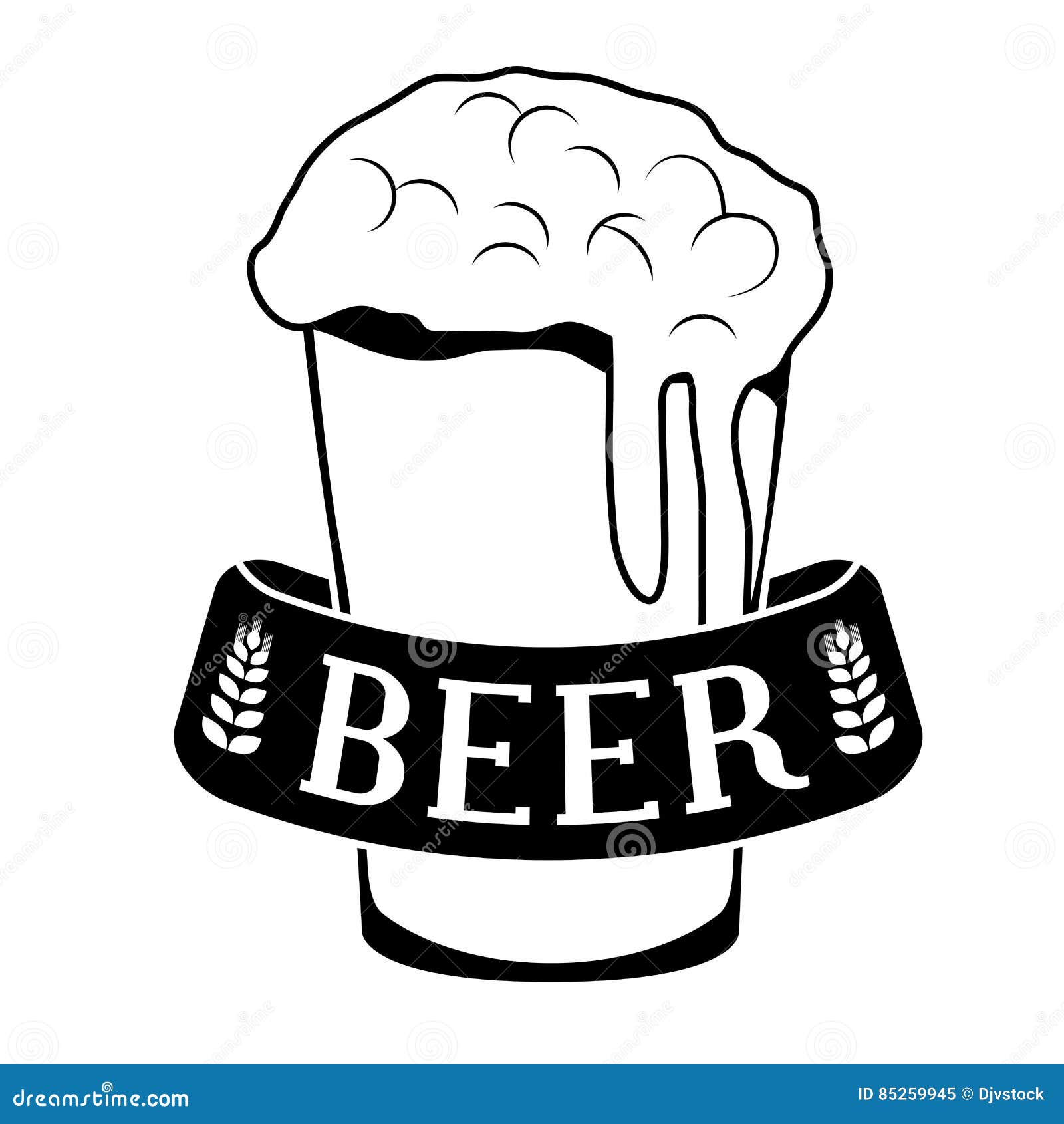 Black Glass Beer Icon Image Design Stock Illustration - Illustration of ...