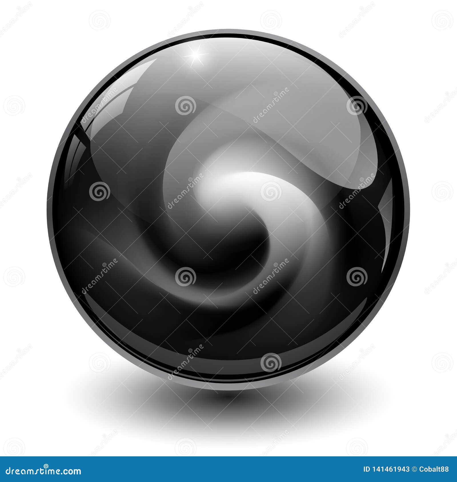 Black glass sphere stock vector. Illustration of future - 141461943