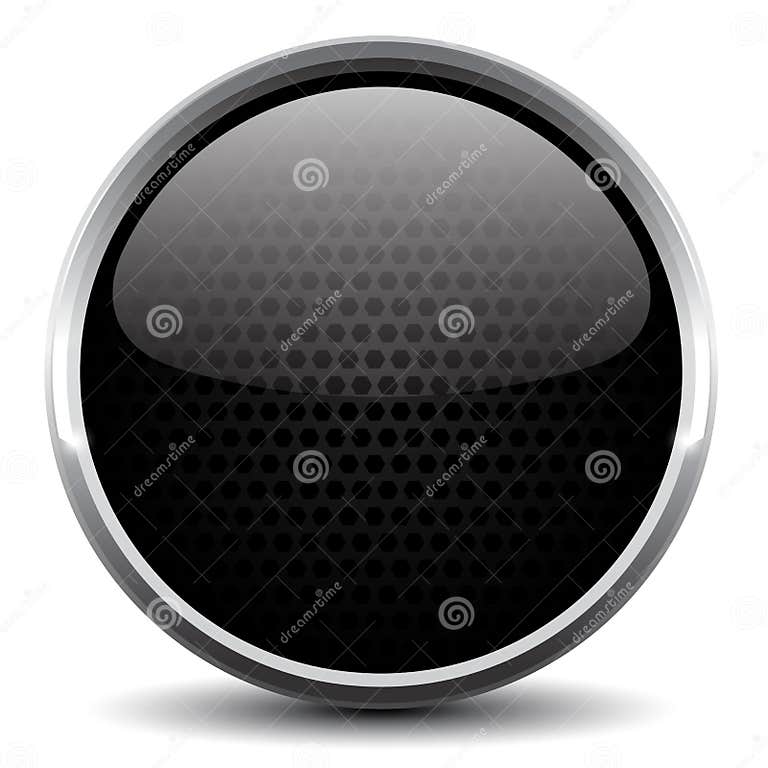 Black glass web button stock vector. Illustration of computer - 194517013