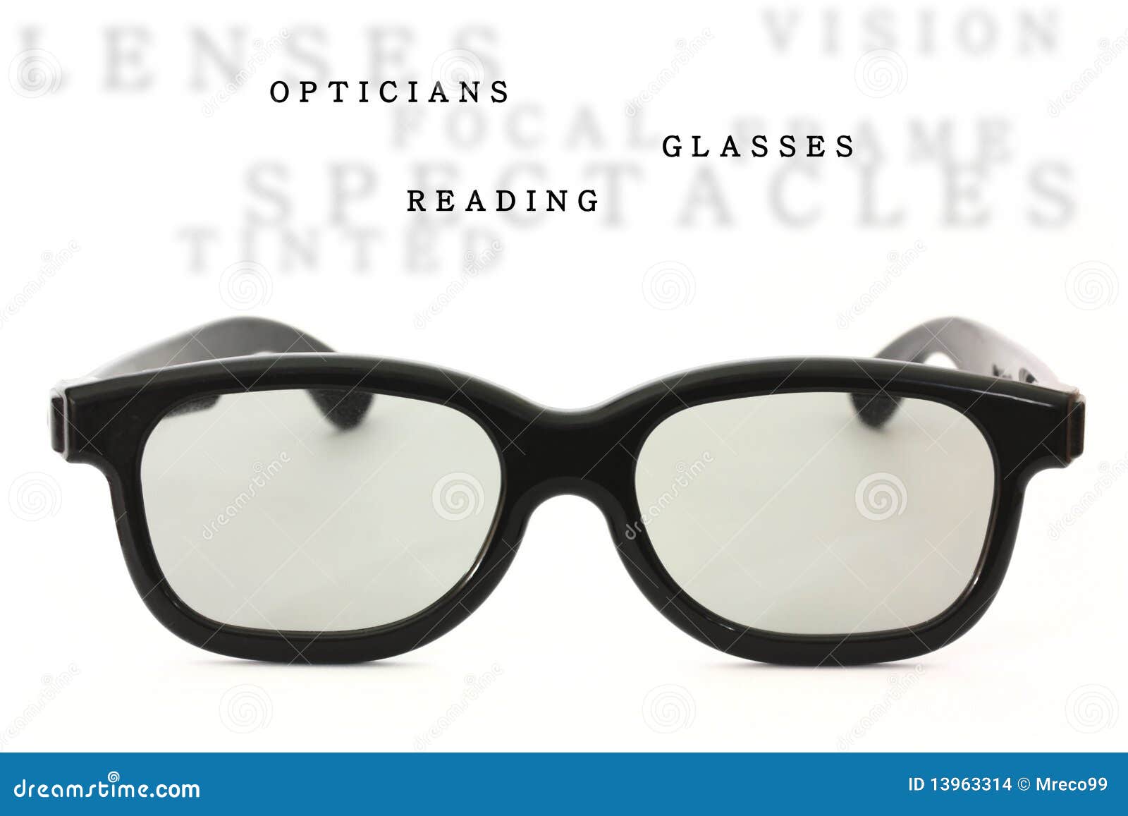 Black Glasses Isolated with Sample Text Stock Photo - Image of ...