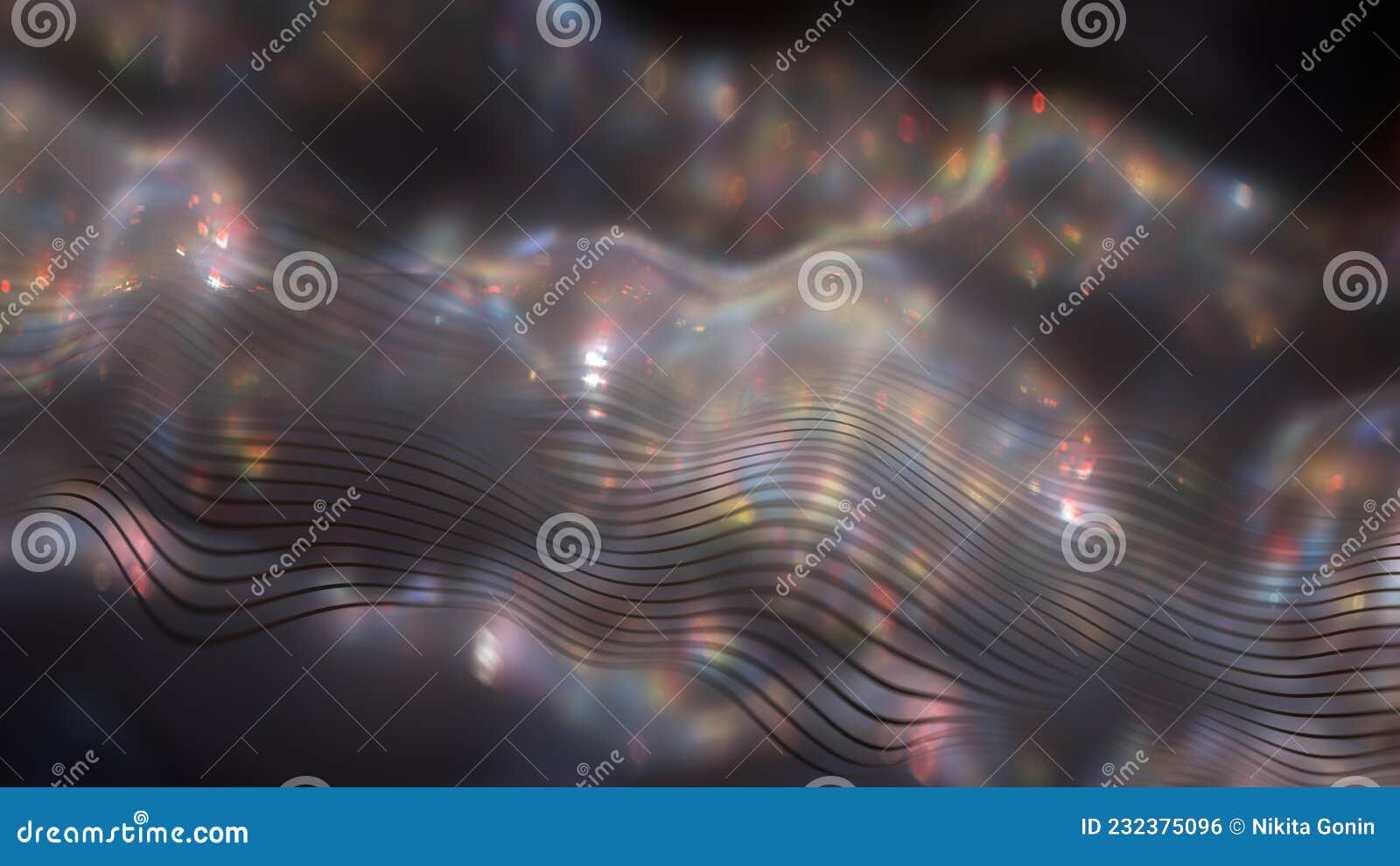 Black Glitch Wave. Abstract Striped Background 3D Rendering Stock ...