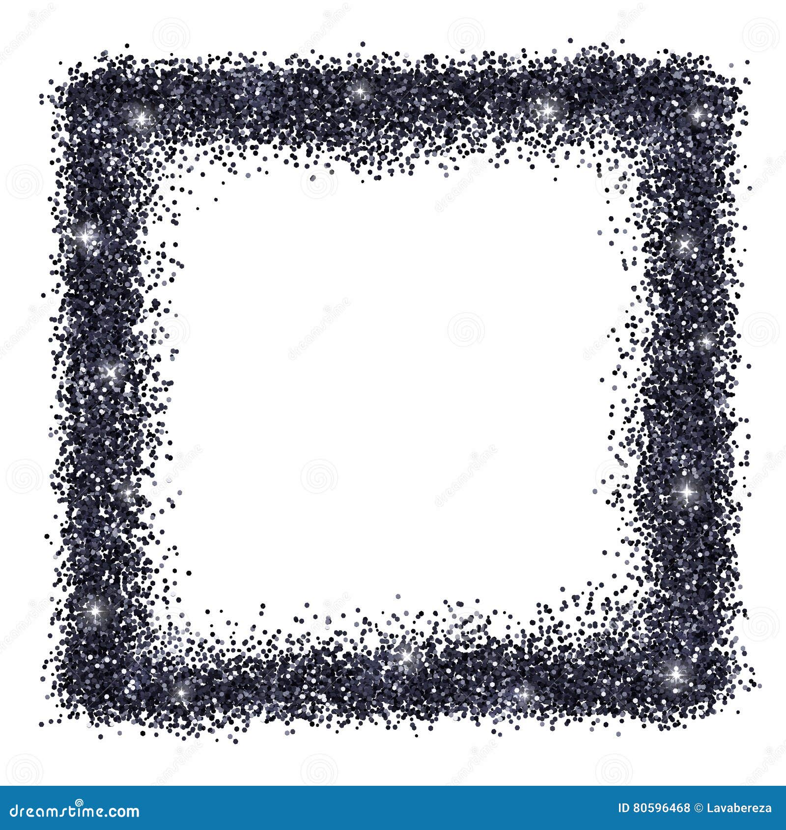Black glitter square frame stock vector. Illustration of bling - 80596468